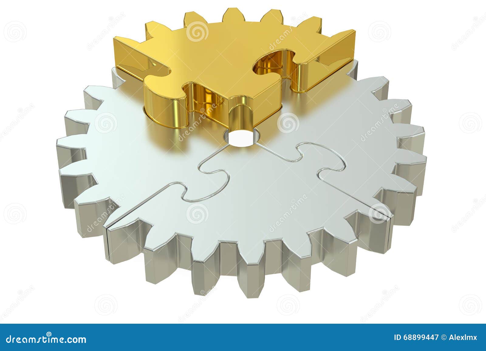 Business Concept with Gear Puzzle Stock Illustration - Illustration of ...