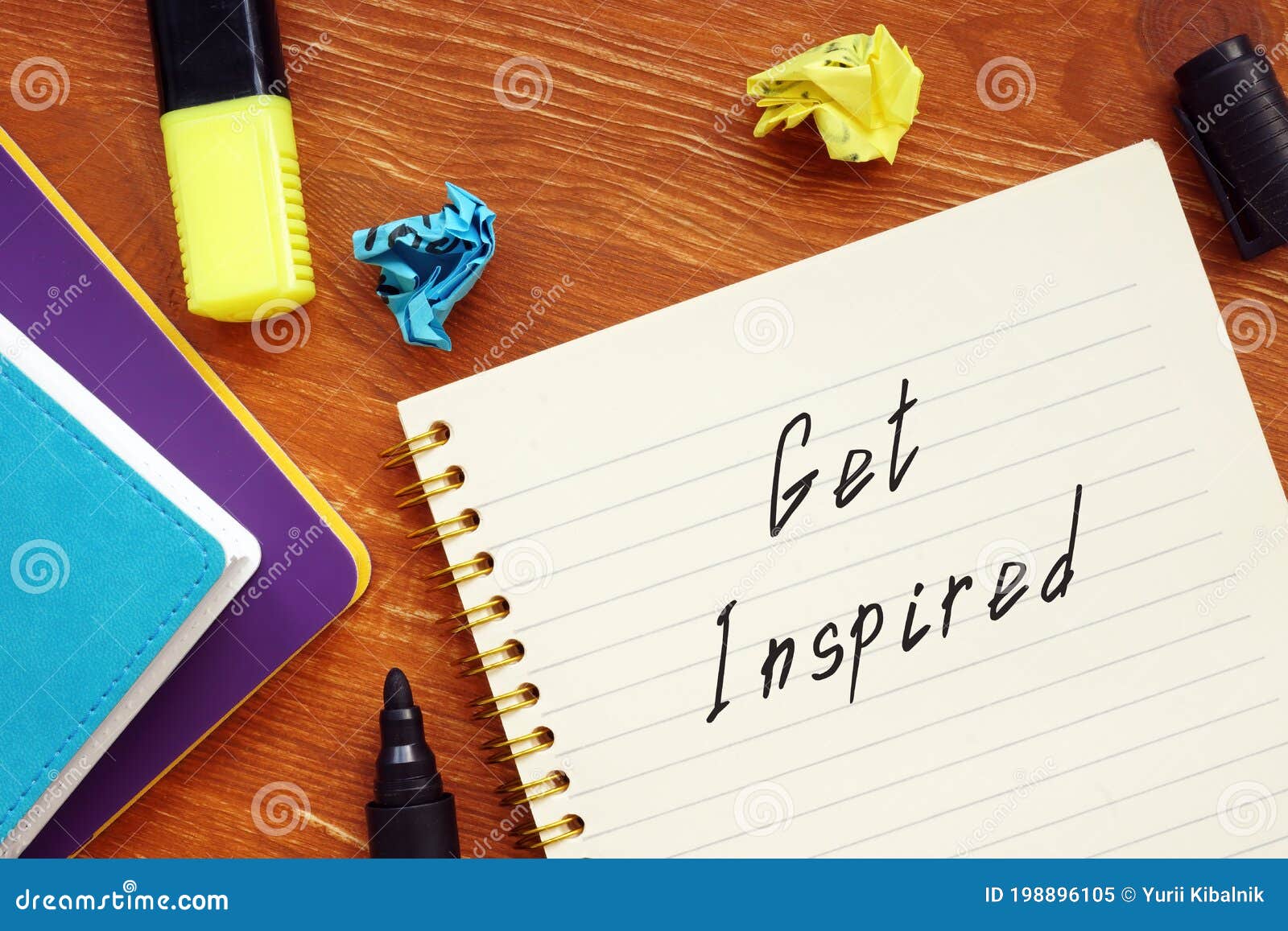 Business Concept about Get Inspired with Sign on the Page Stock Image ...