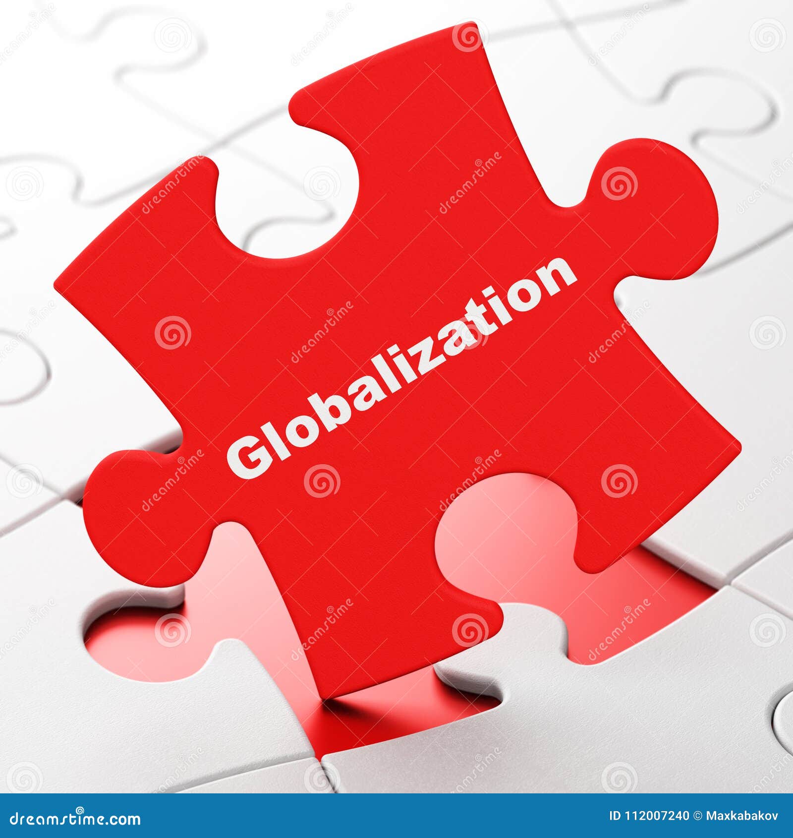 Business Concept: Globalization on Puzzle Background Stock Illustration ...