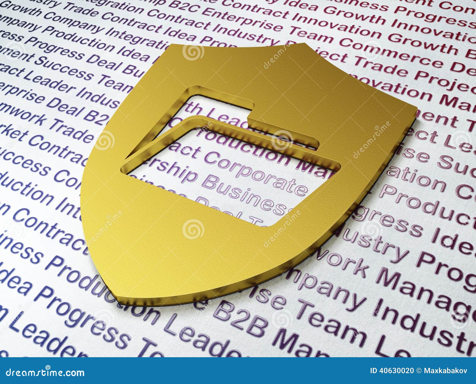 Business Concept: Golden Folder with Shield on Business Background ...