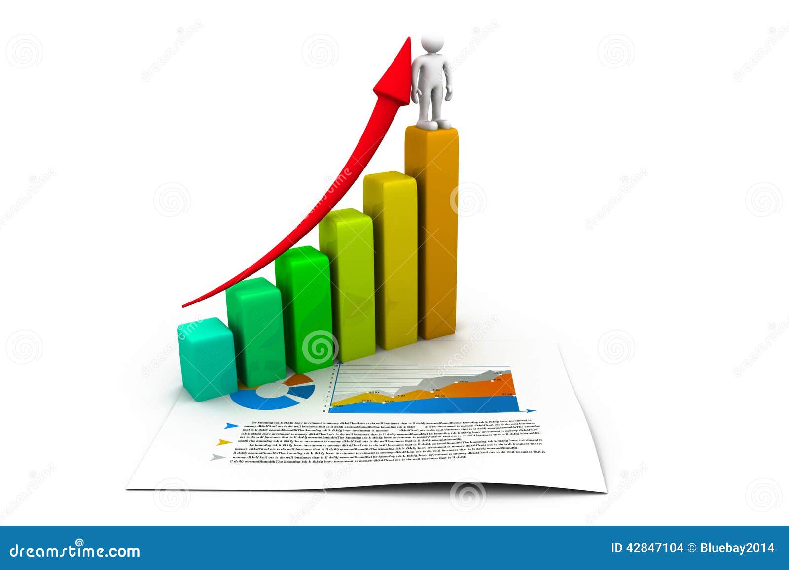 Business Concept. Graph and Charts; Stock Illustration - Illustration ...
