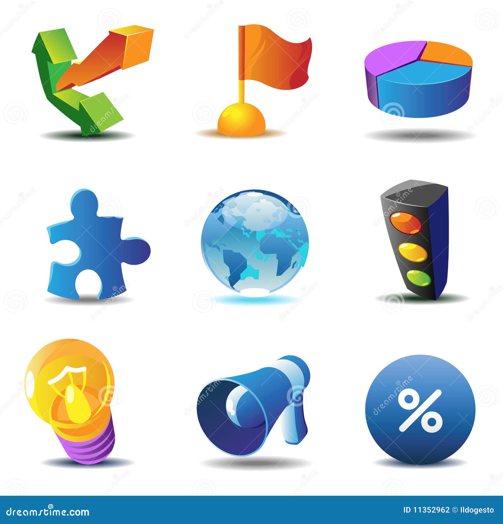 Business concept icons stock vector. Illustration of percent - 11352962