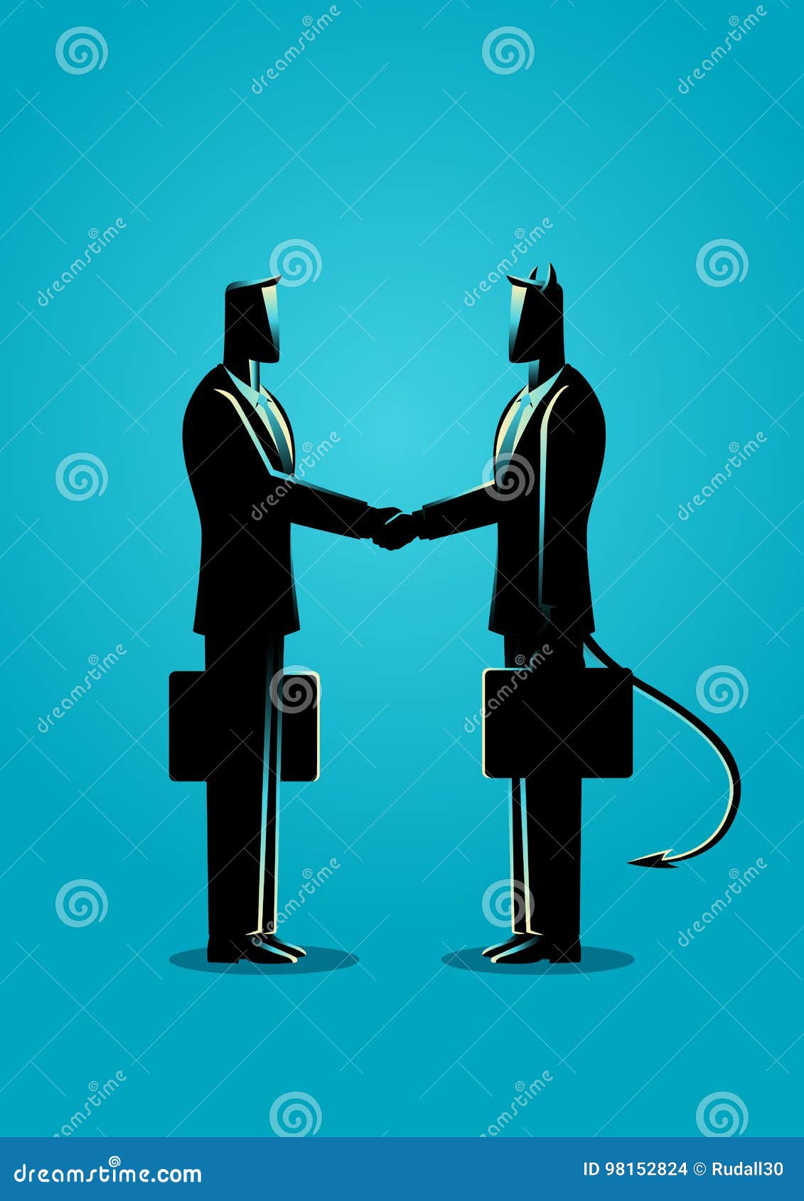 Businessman Making a Deal with Devil Stock Vector - Illustration of ... Businessman Making a Deal with Devil Stock Vector - Illustration of ...