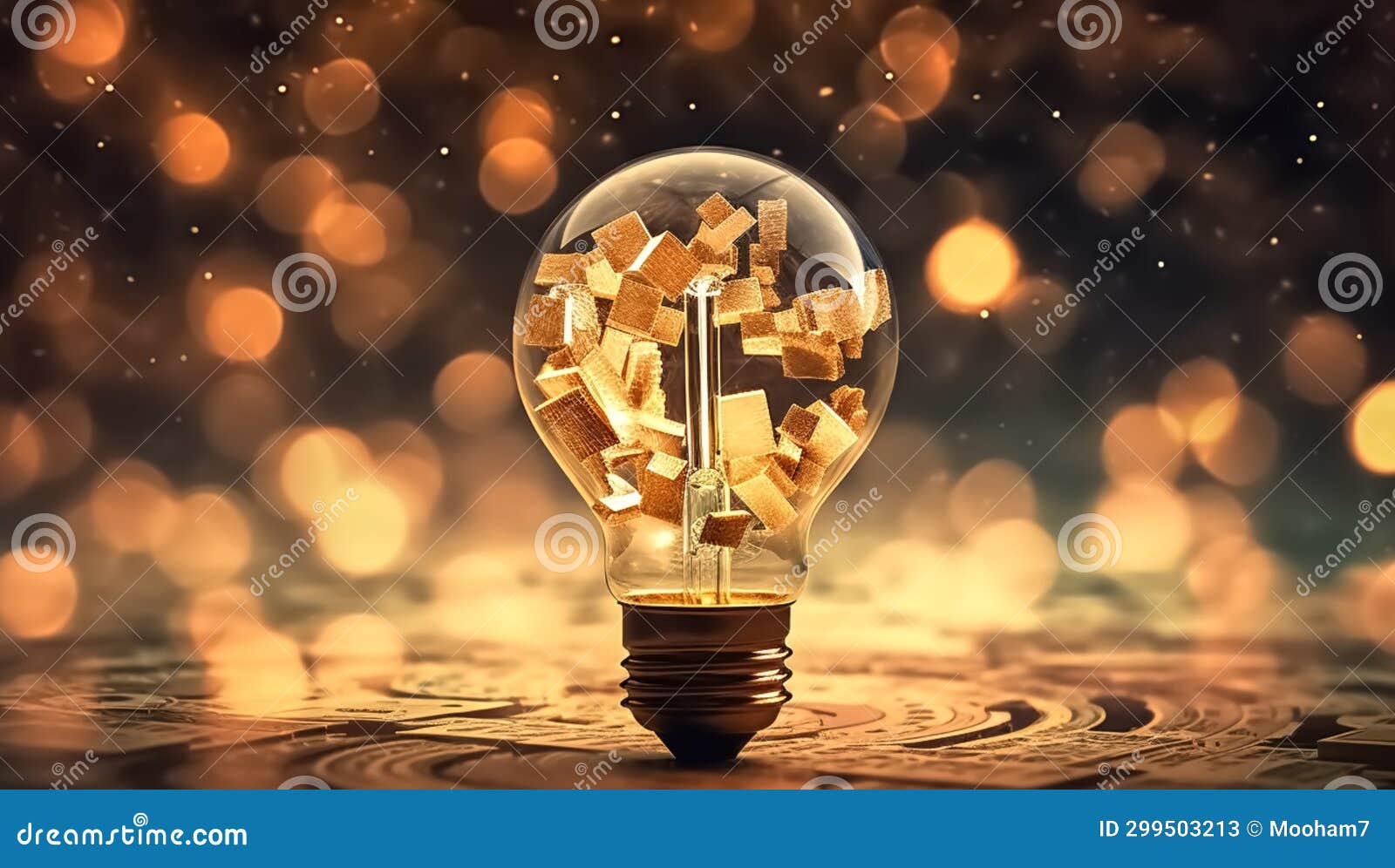 A Business Concept Image with Data and a Light Bulb Stock Illustration ...