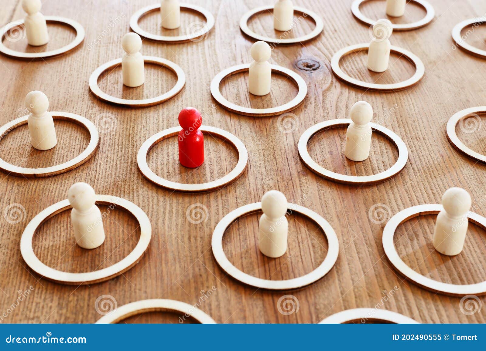 Business Concept Image of People Figures Over Wooden Table, Human ...