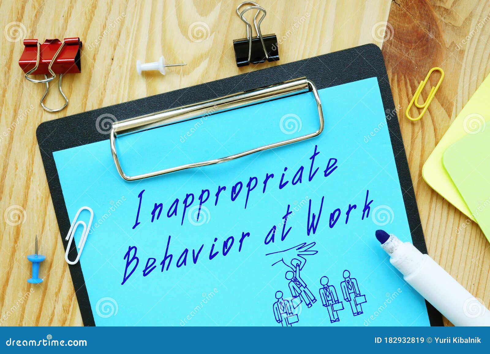 Business Concept about Inappropriate Behavior at Work with Sign on the ...