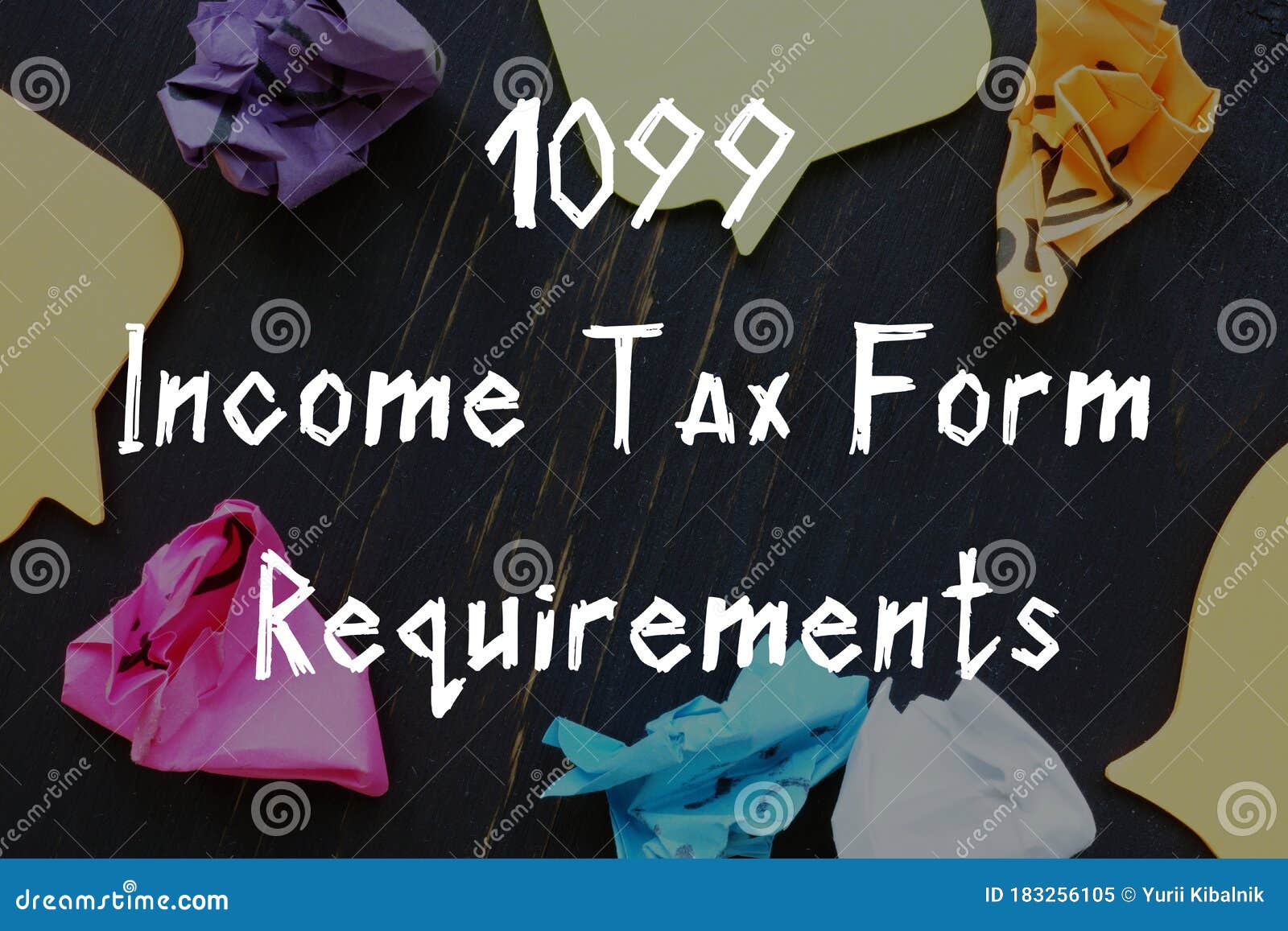 Business Concept about 1099 Income Tax Form Requirements with Phrase on ...