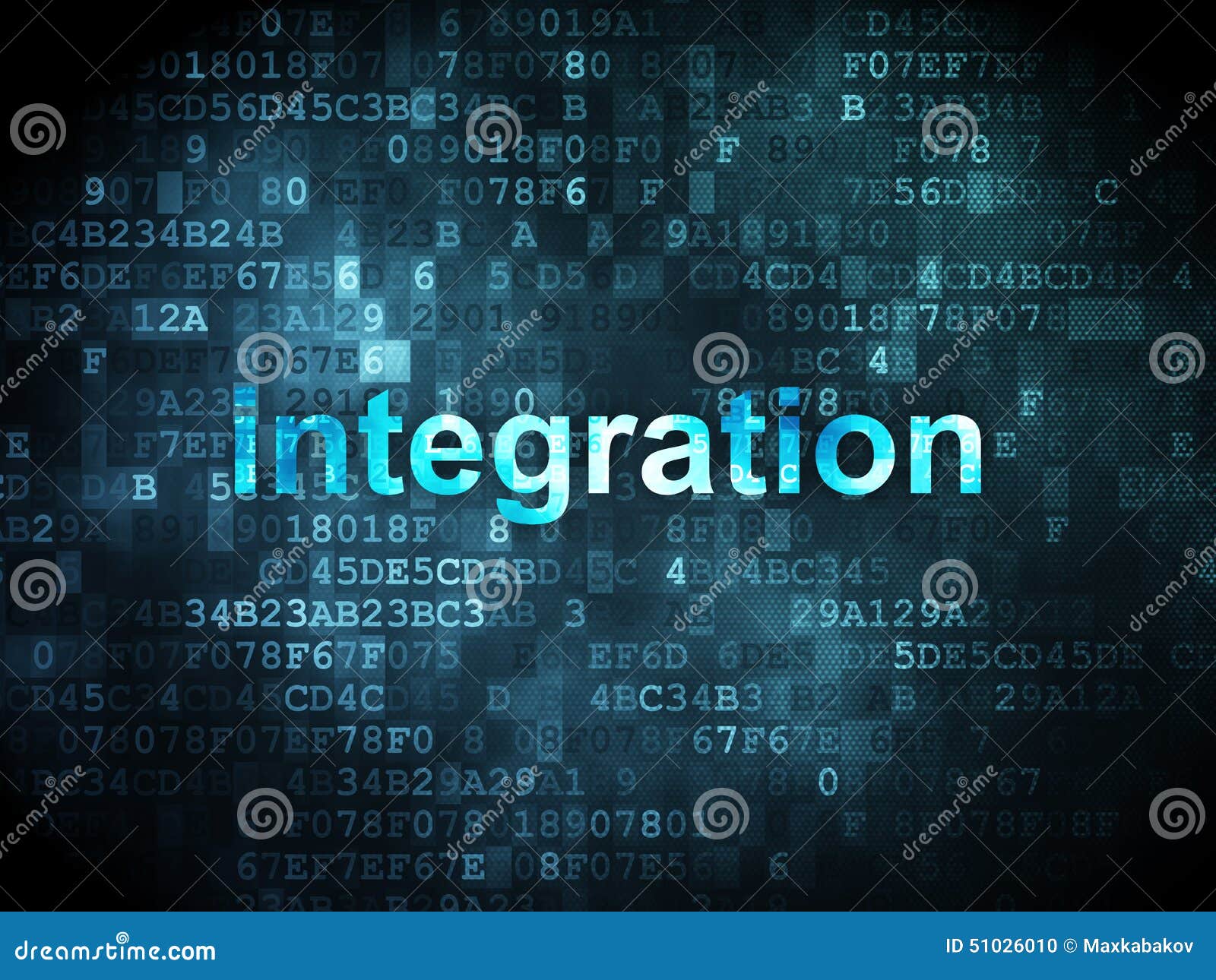 Business Concept: Integration on Digital Stock Illustration ...