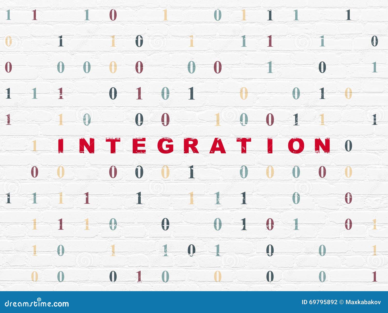 Business Concept: Integration on Wall Background Stock Photo - Image of ...