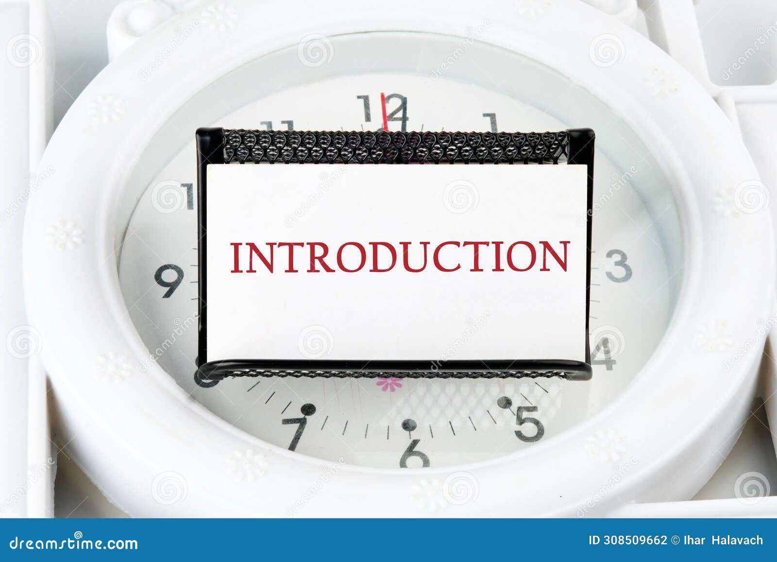 Business Concept. Introduction Word Written on a White Business Card ...