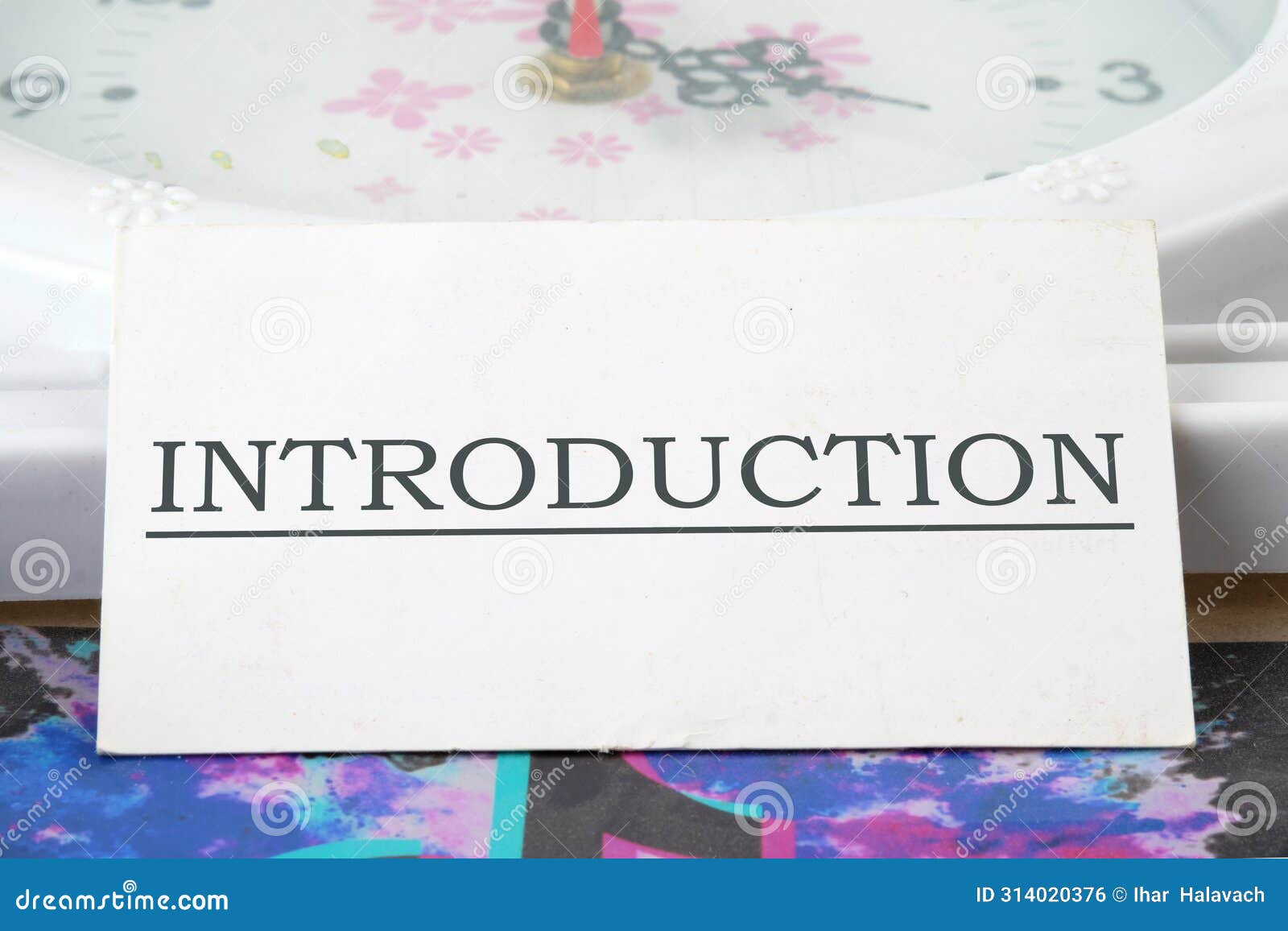 Business Concept. Introduction Word Written on a White Business Card ...