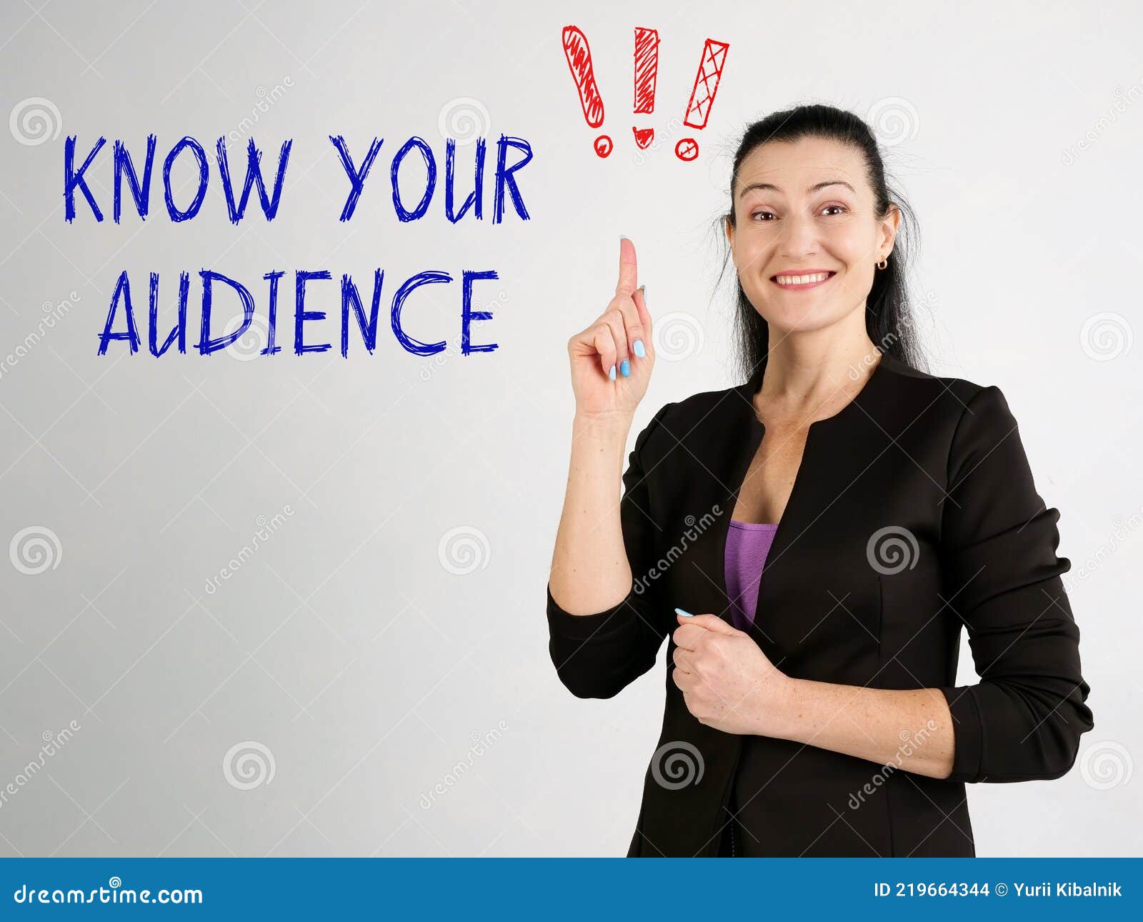 Business Concept about KNOW YOUR AUDIENCE Exclamation Marks with Phrase ...