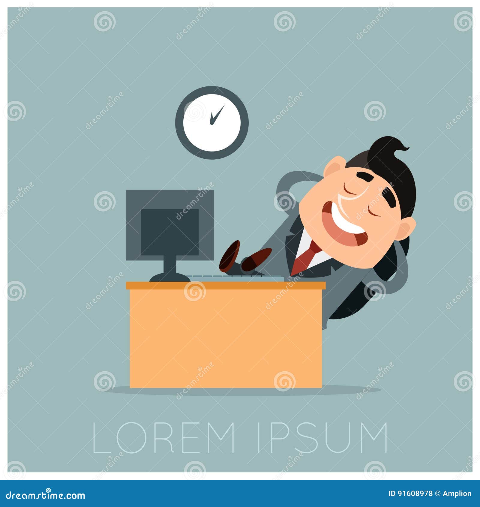 Business Concept of a Lazy Worker at His Work Stock Vector ...