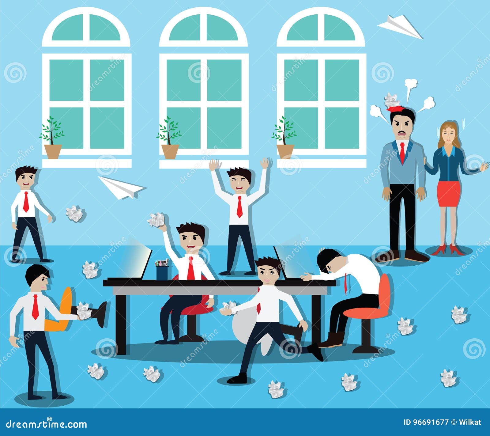 Business Concept,lazy Worker Lying Down and Playing - Vector Stock ...