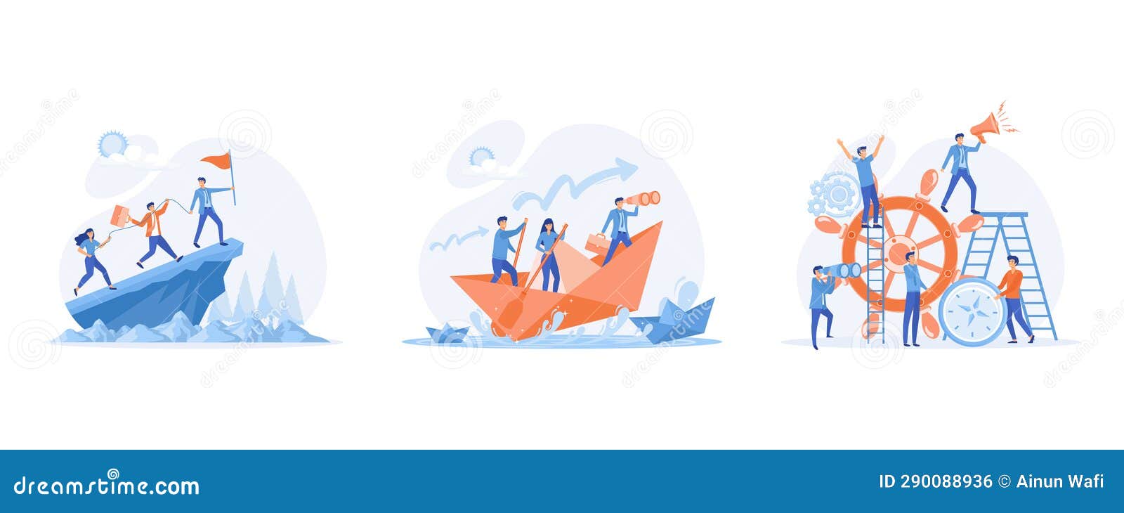 Business Concept, Leadership and Teamwork, Vision or Forward Strategy ...