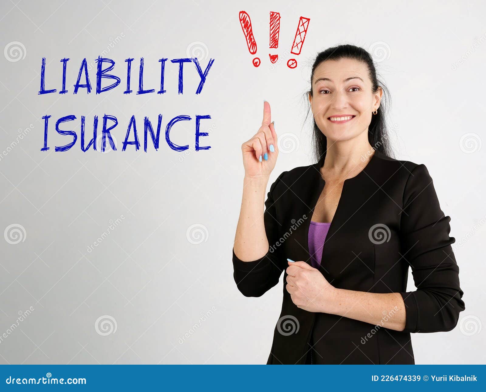 Business Concept about LIABILITY ISURANCE Exclamation Marks with Phrase ...