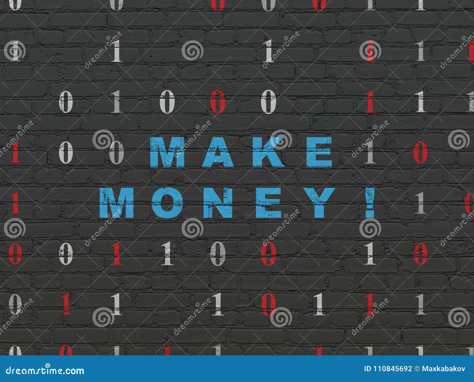 Business Concept: Make Money! on Wall Background Stock Photo - Image of ...