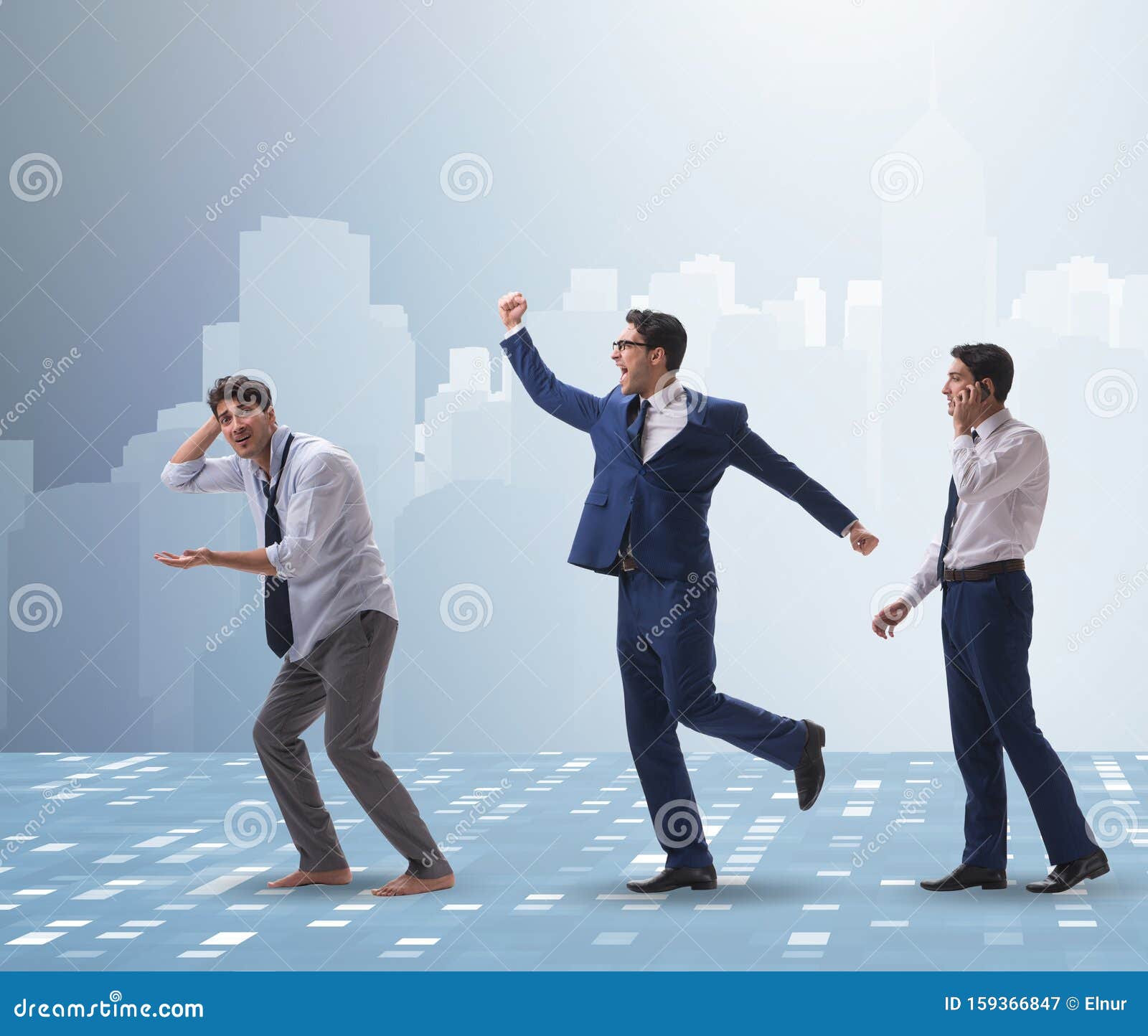Business Concept with Man Progressing through Stages Stock Image ...