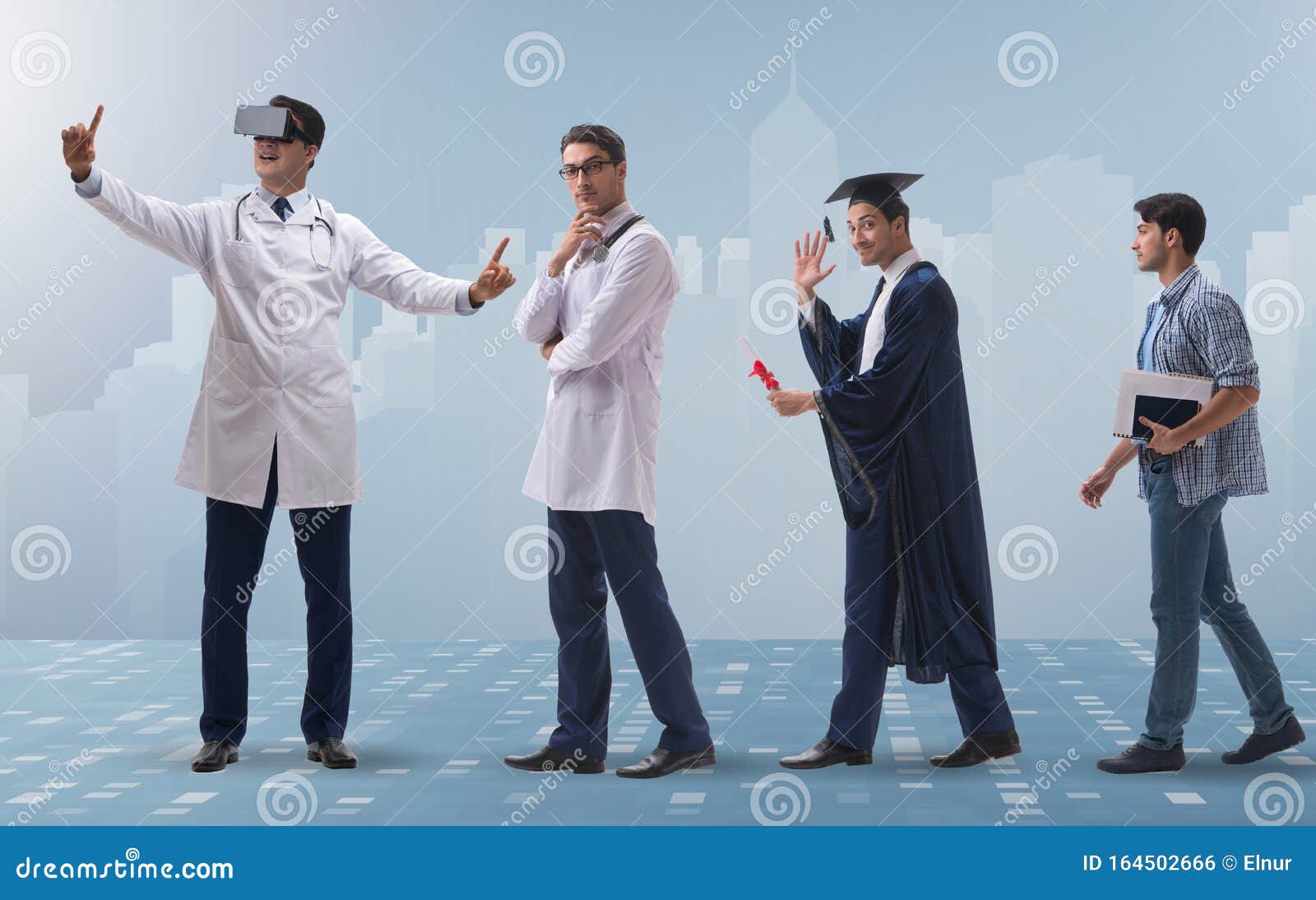 Business Concept with Man Progressing through Stages Stock Photo ...