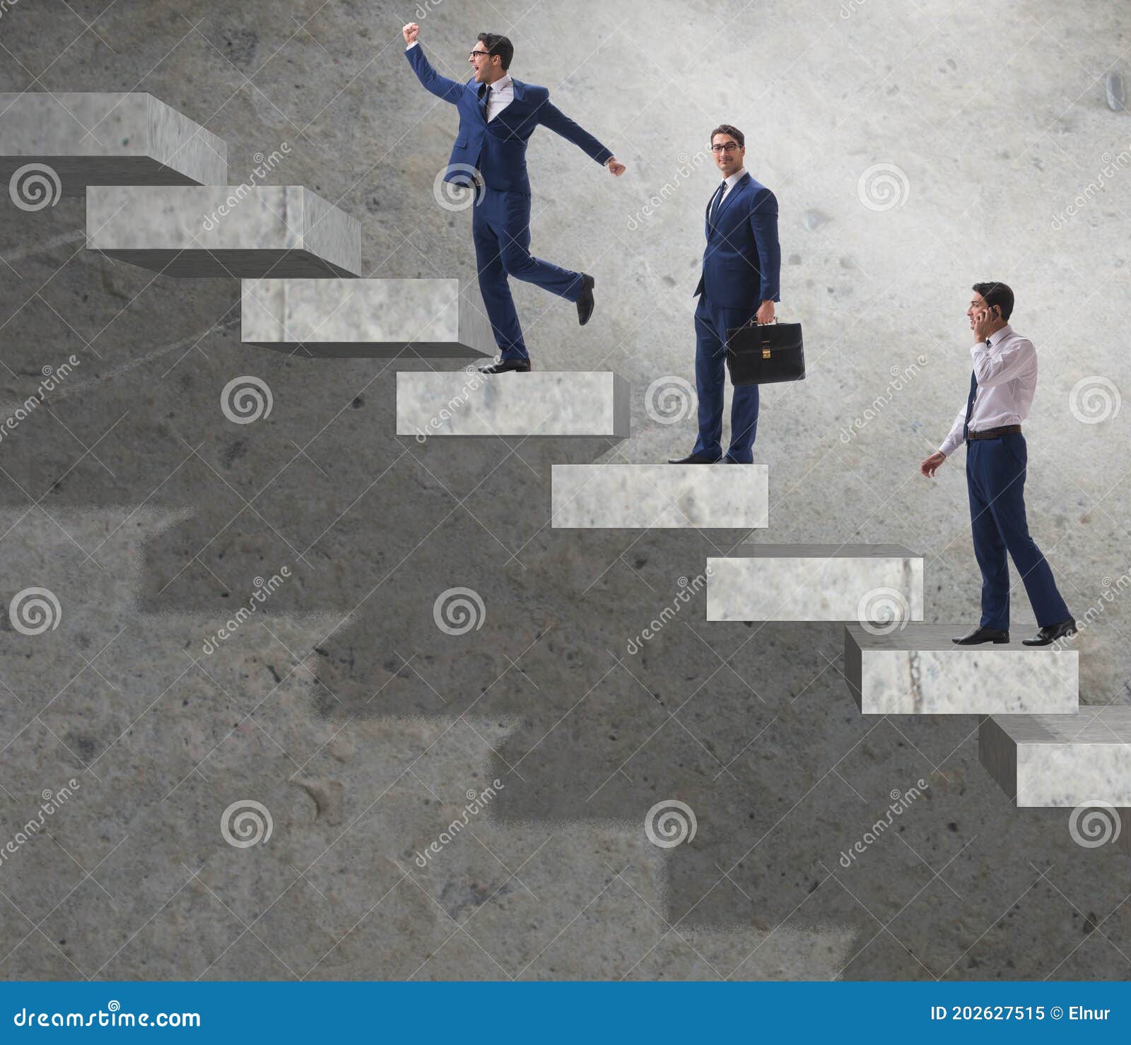 Business Concept with Man Progressing through Stages Stock Image ...