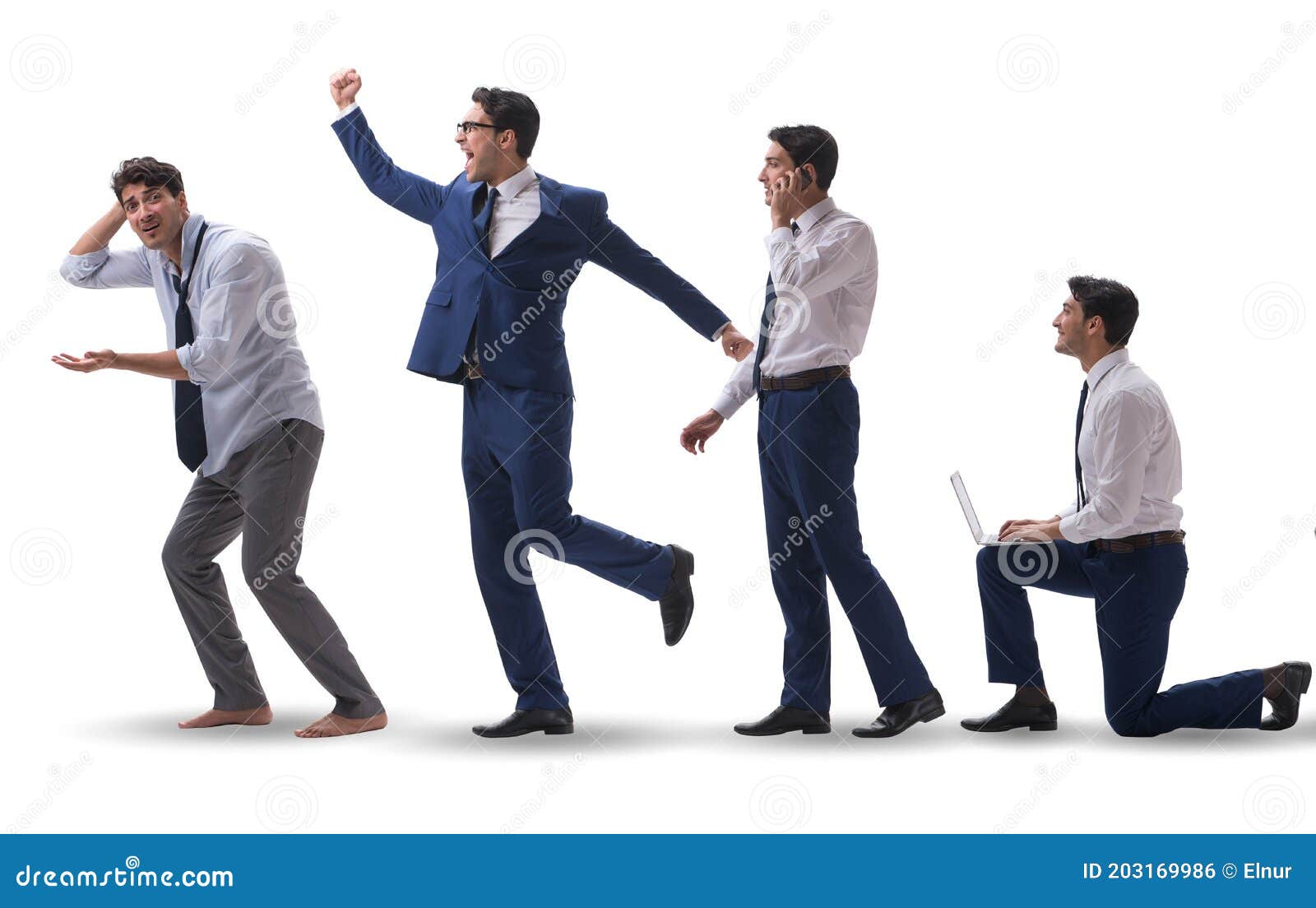 Business Concept with Man Progressing through Stages Stock Photo ...