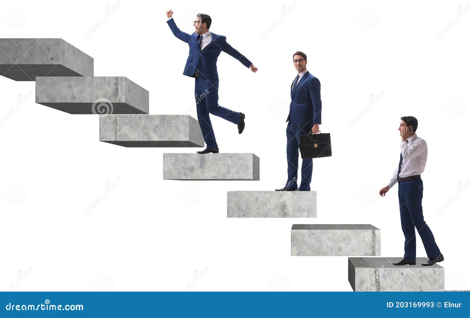 Business Concept with Man Progressing through Stages Stock Image ...