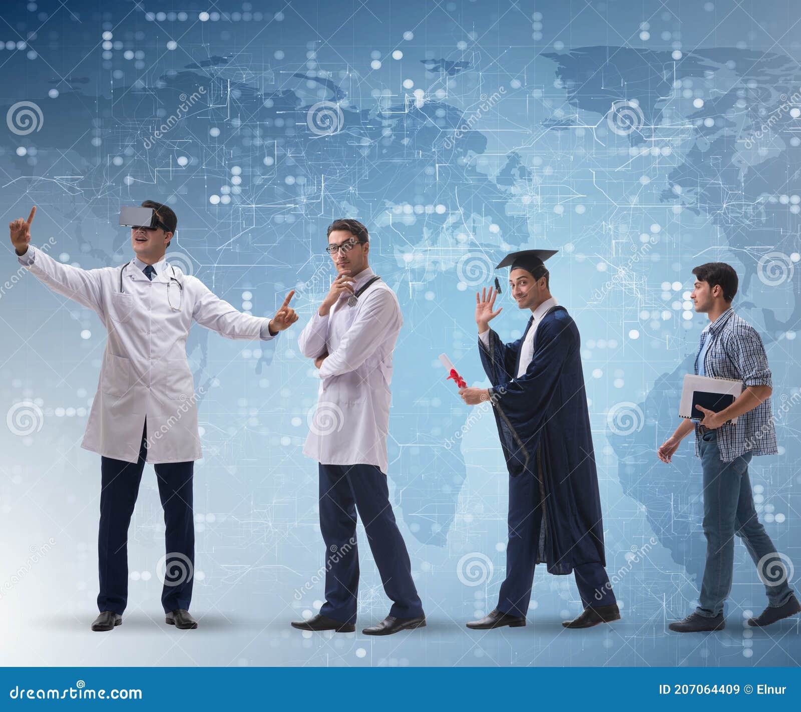 Business Concept with Man Progressing through Stages Stock Image ...