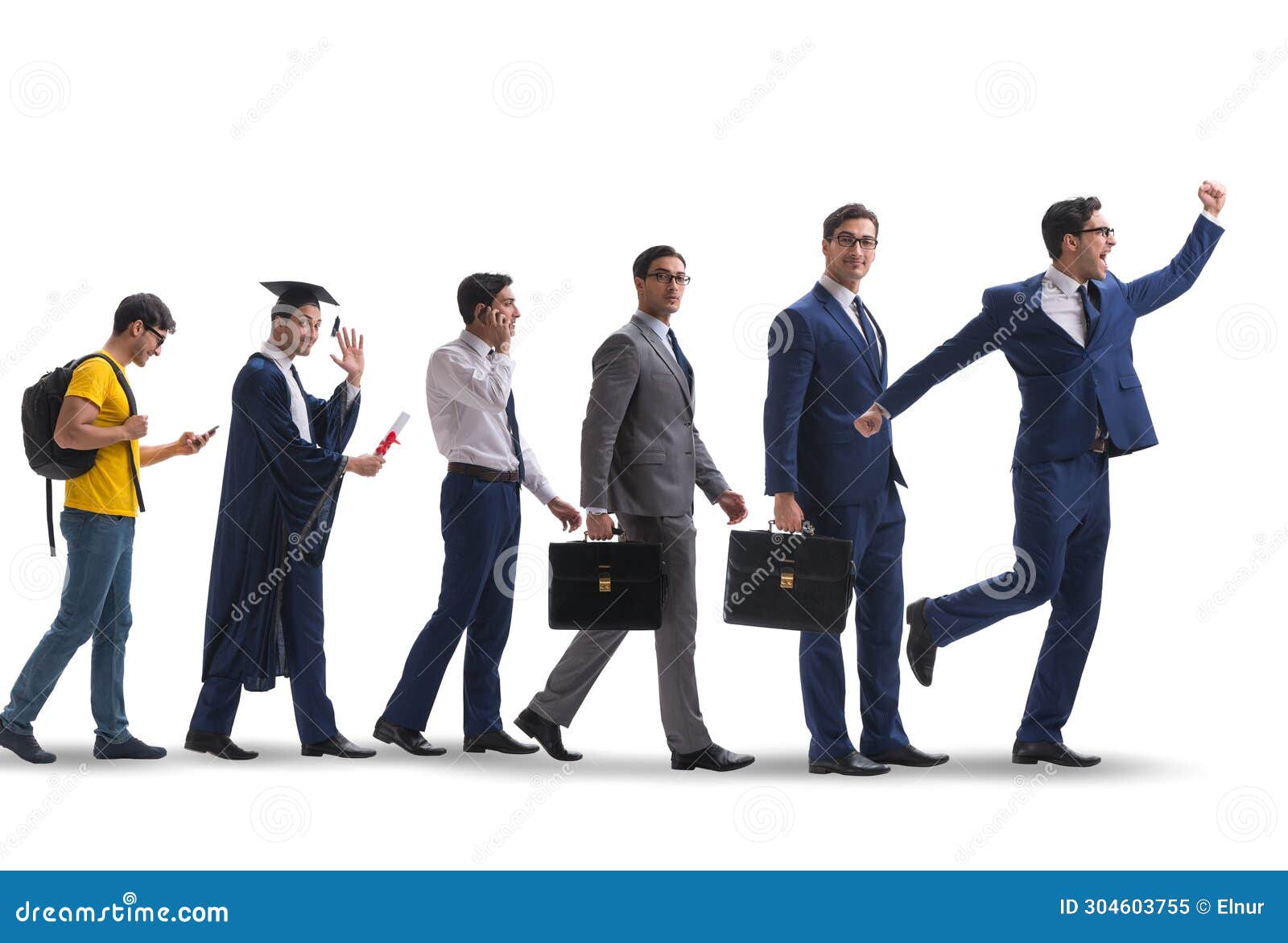 Business Concept with Man Progressing through Stages Stock Image ...