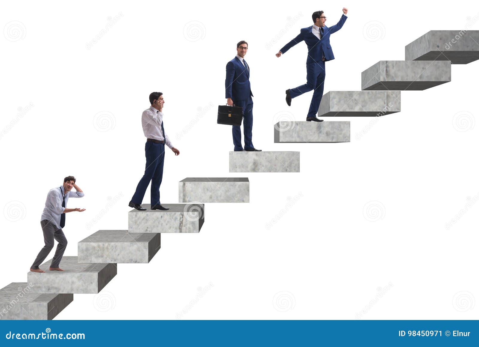The Business Concept with Man Progressing through Stages Stock Image ...