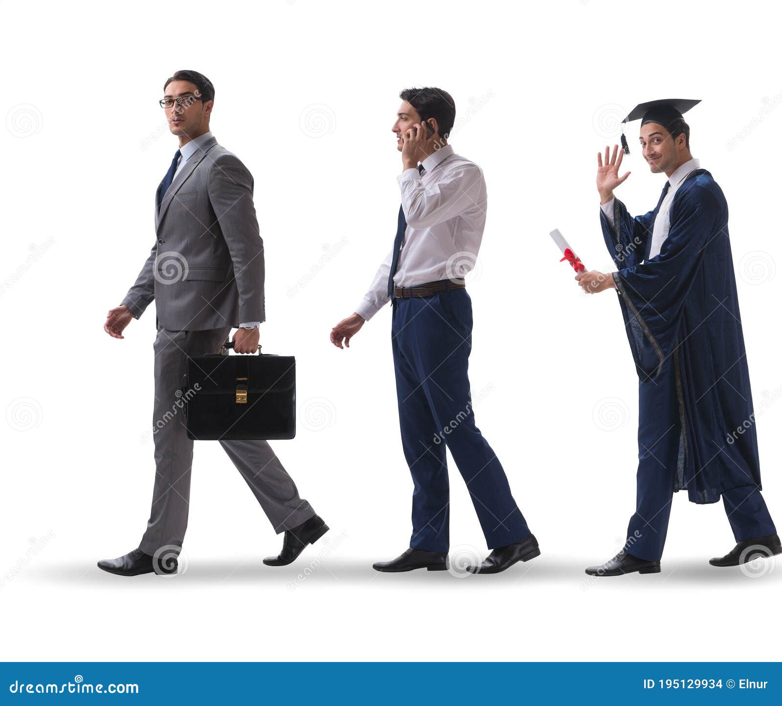 Business Concept with Man Progressing through Stages Stock Photo ...