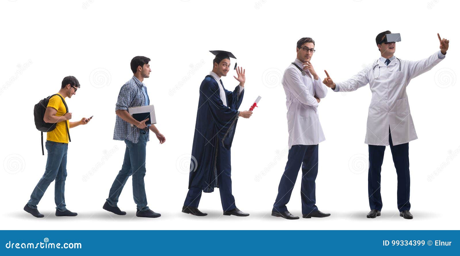 The Business Concept with Man Progressing through Stages Stock Image ...