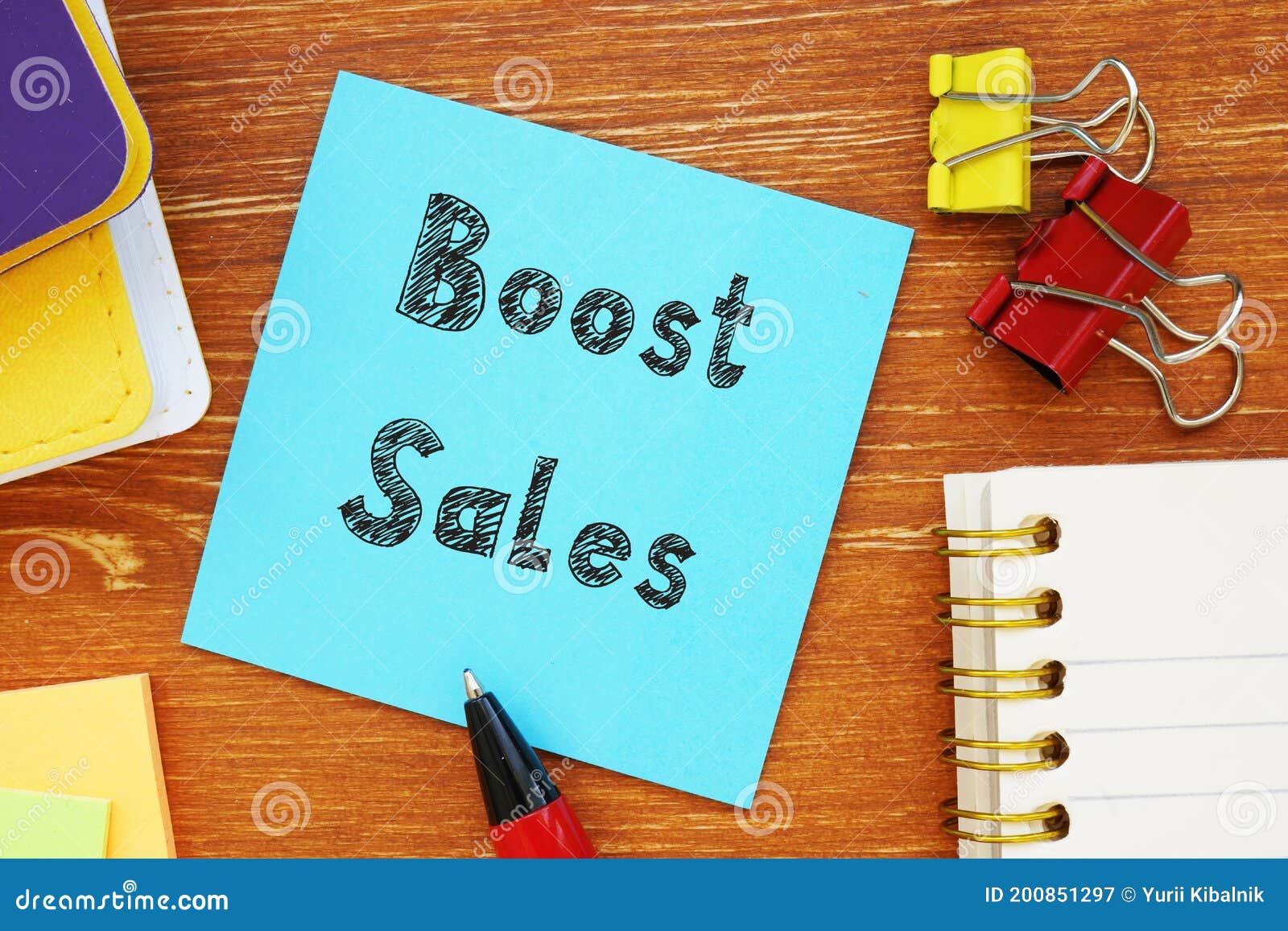 Business Concept Meaning Boost Sales with Sign on the Sheet Stock Image ...