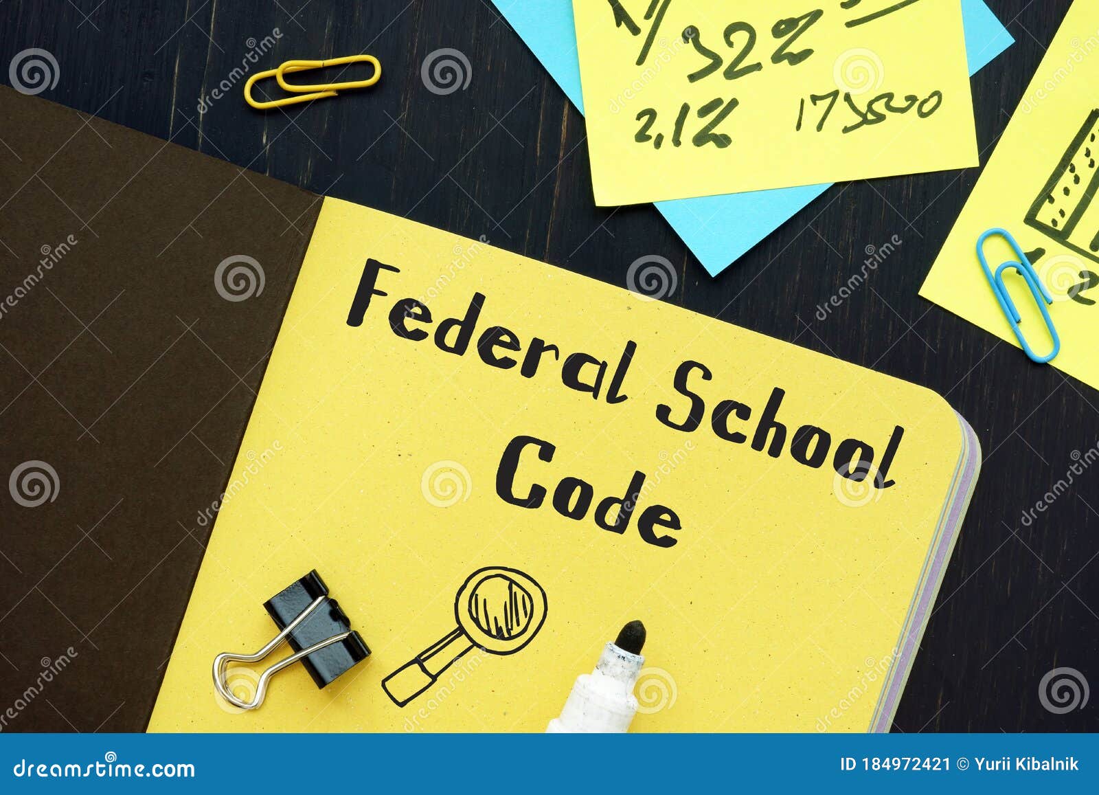 Business Concept Meaning Federal School Code with Sign on the Sheet ...