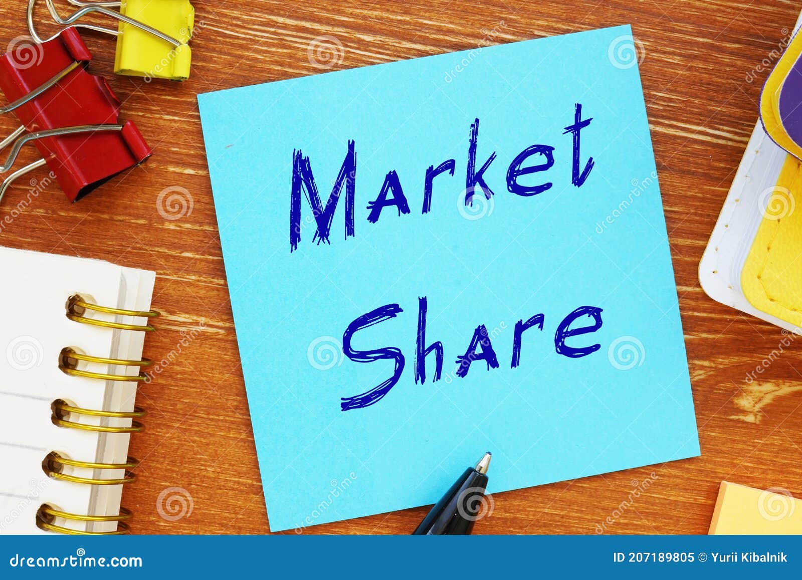 Business Concept Meaning Market Share with Sign on the Sheet Stock ...