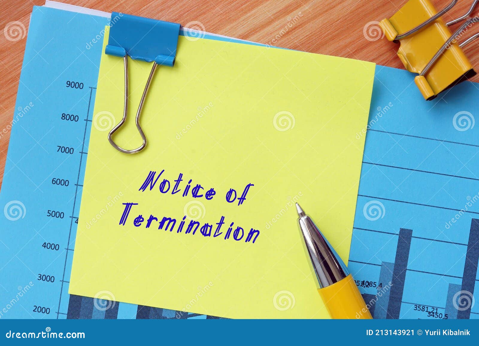 Business Concept Meaning Notice of Termination with Sign on the Page ...