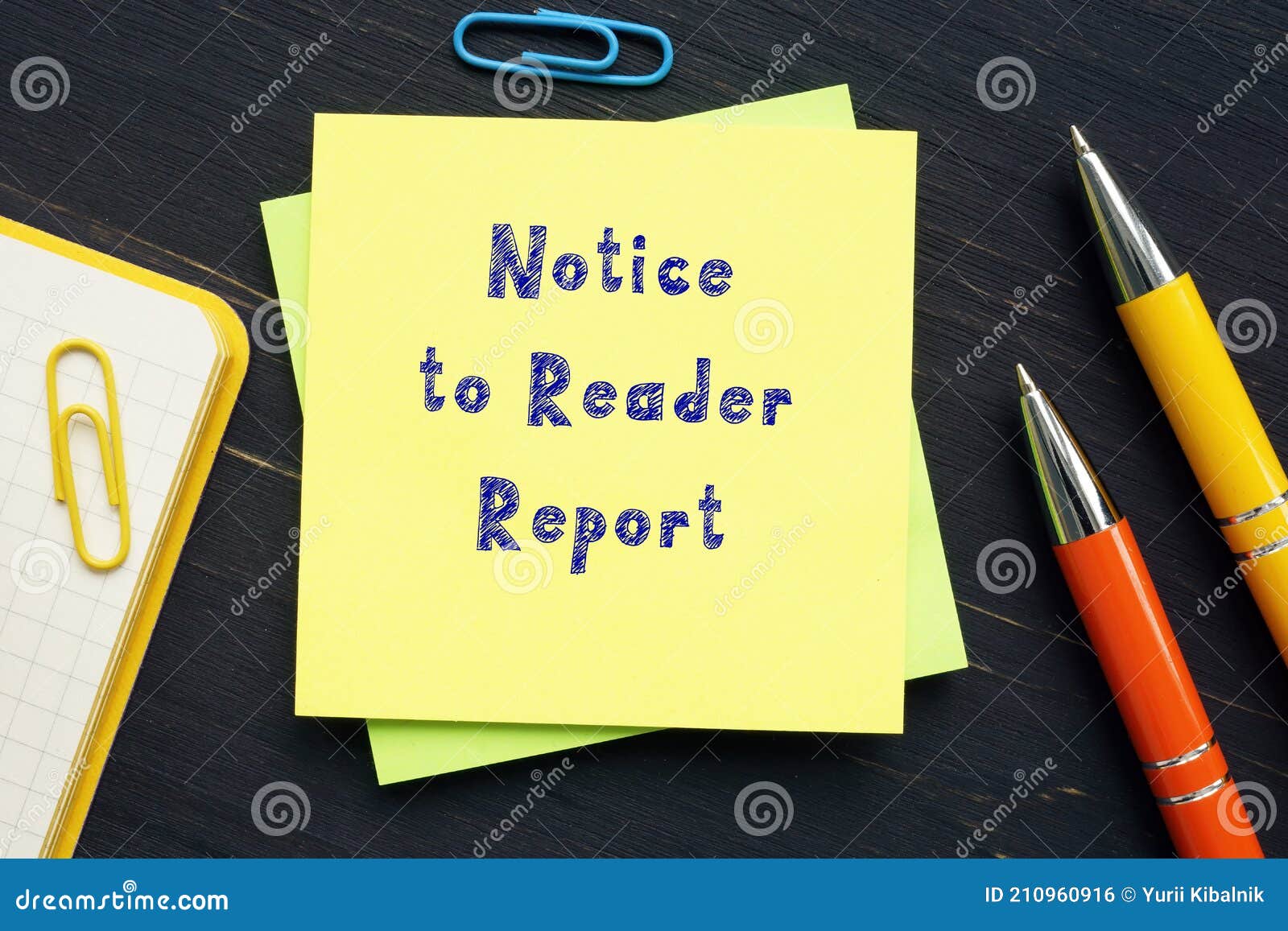 Business Concept Meaning Notice To Reader Report with Phrase on the ...