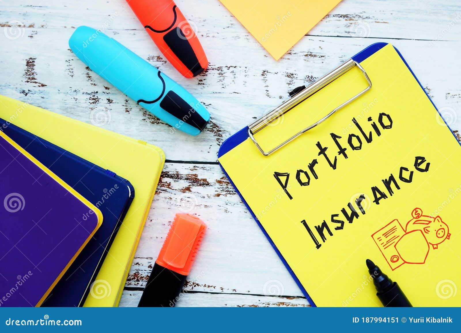 Business Concept Meaning Portfolio Insurance with Phrase on the Sheet ...