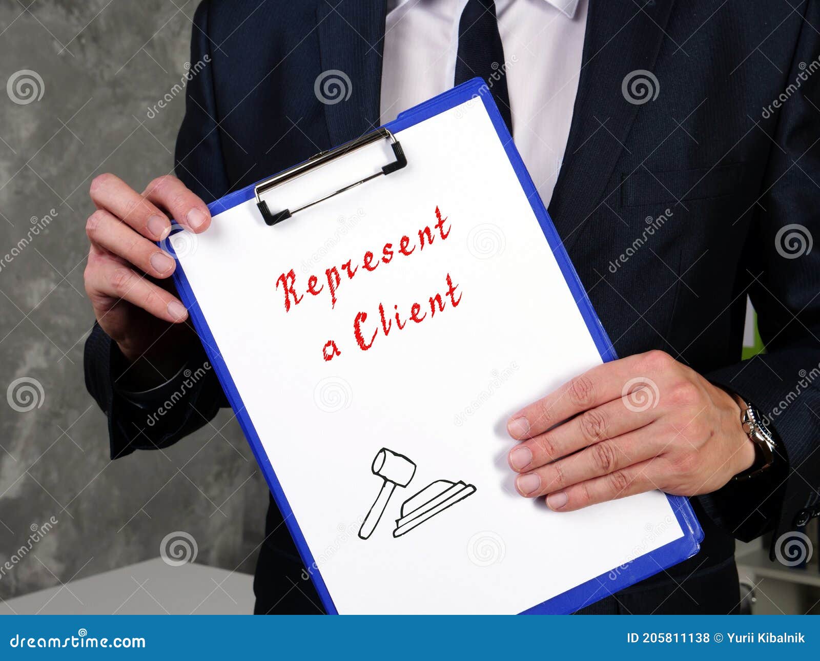 Business Concept Meaning Represent a Client with Phrase on the Sheet ...