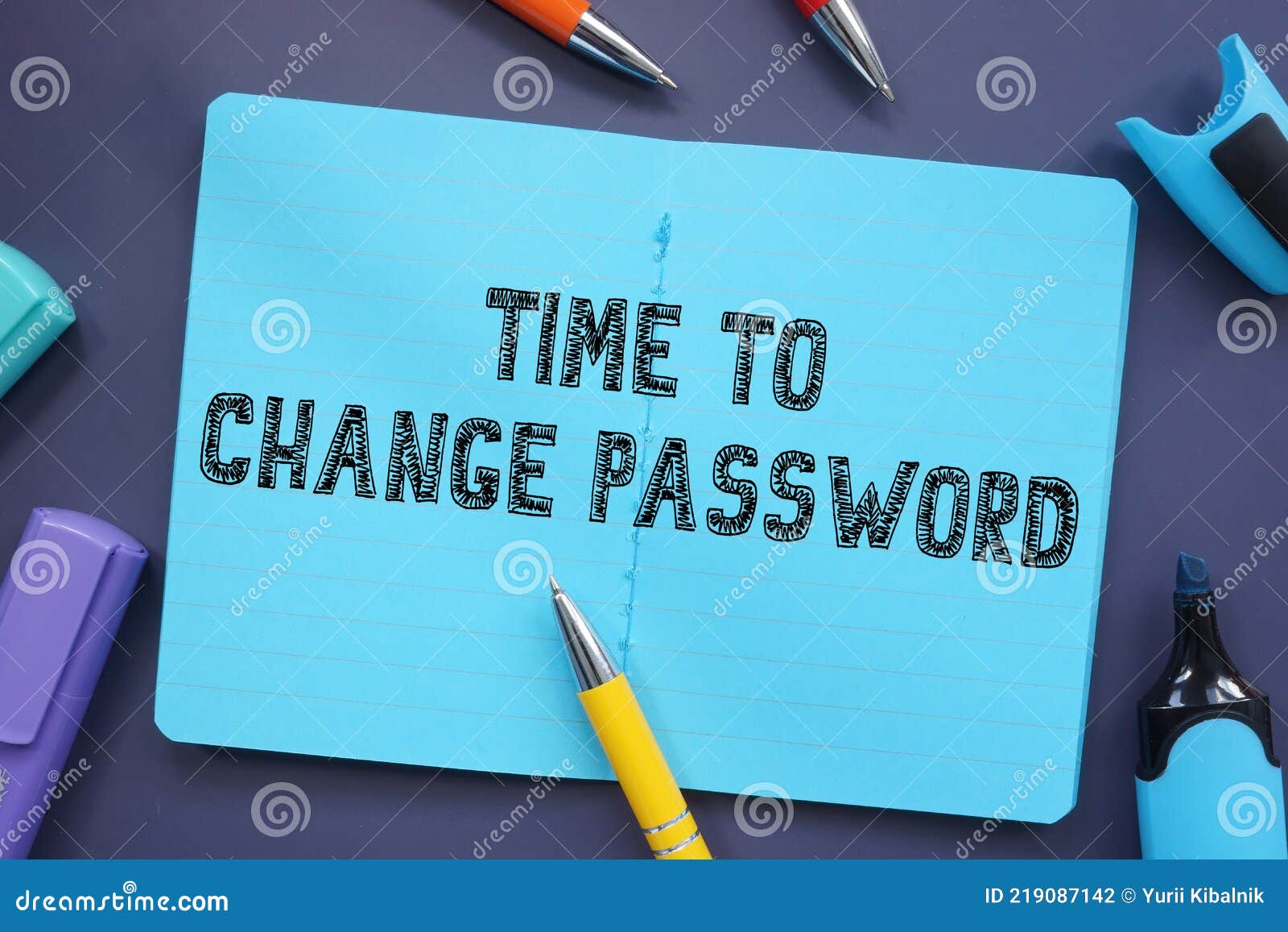 Business Concept Meaning Time To Change Password with Sign on the Page ...