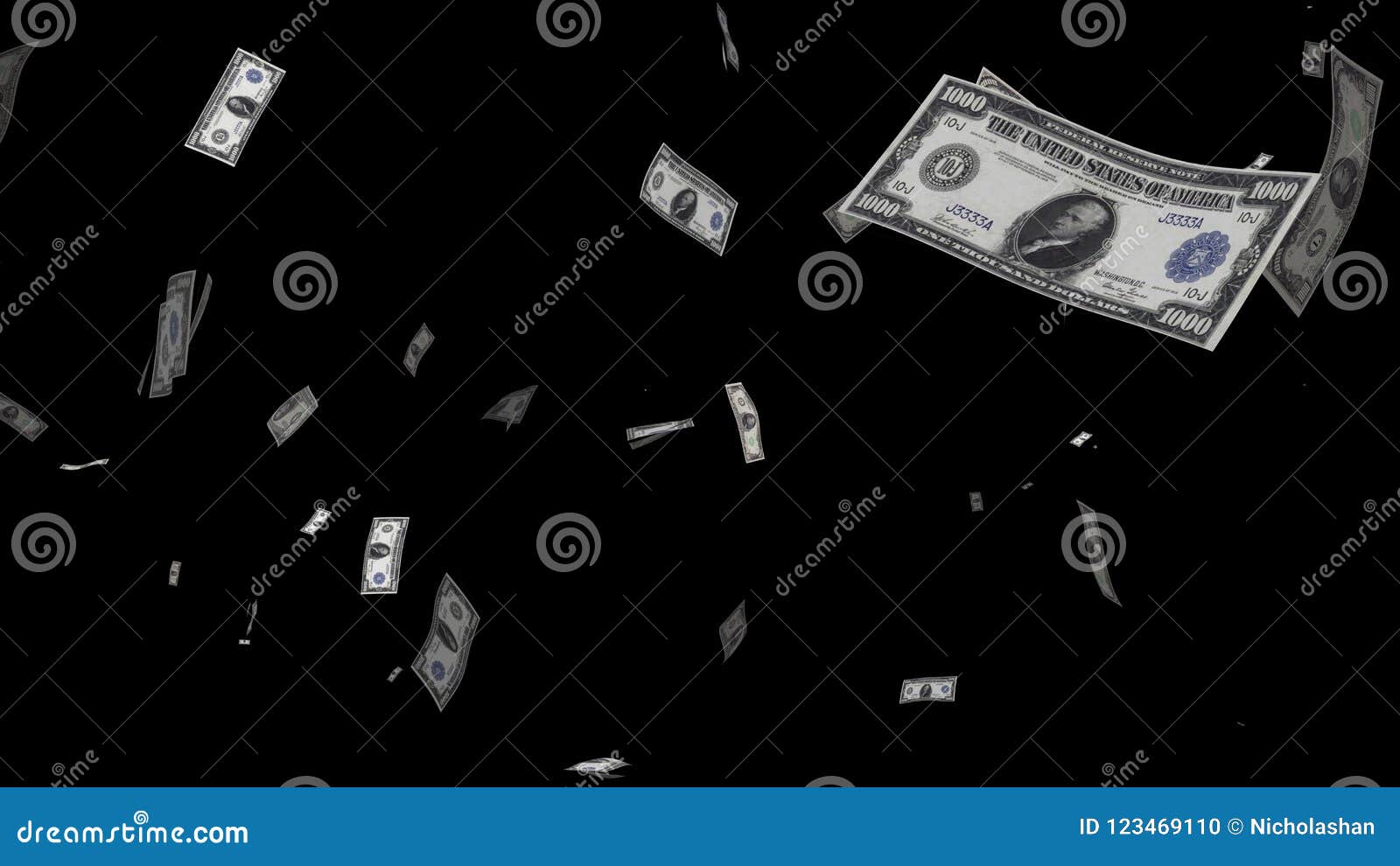 Business Concept. Money Fall Isolated on White Background Stock Photo ...