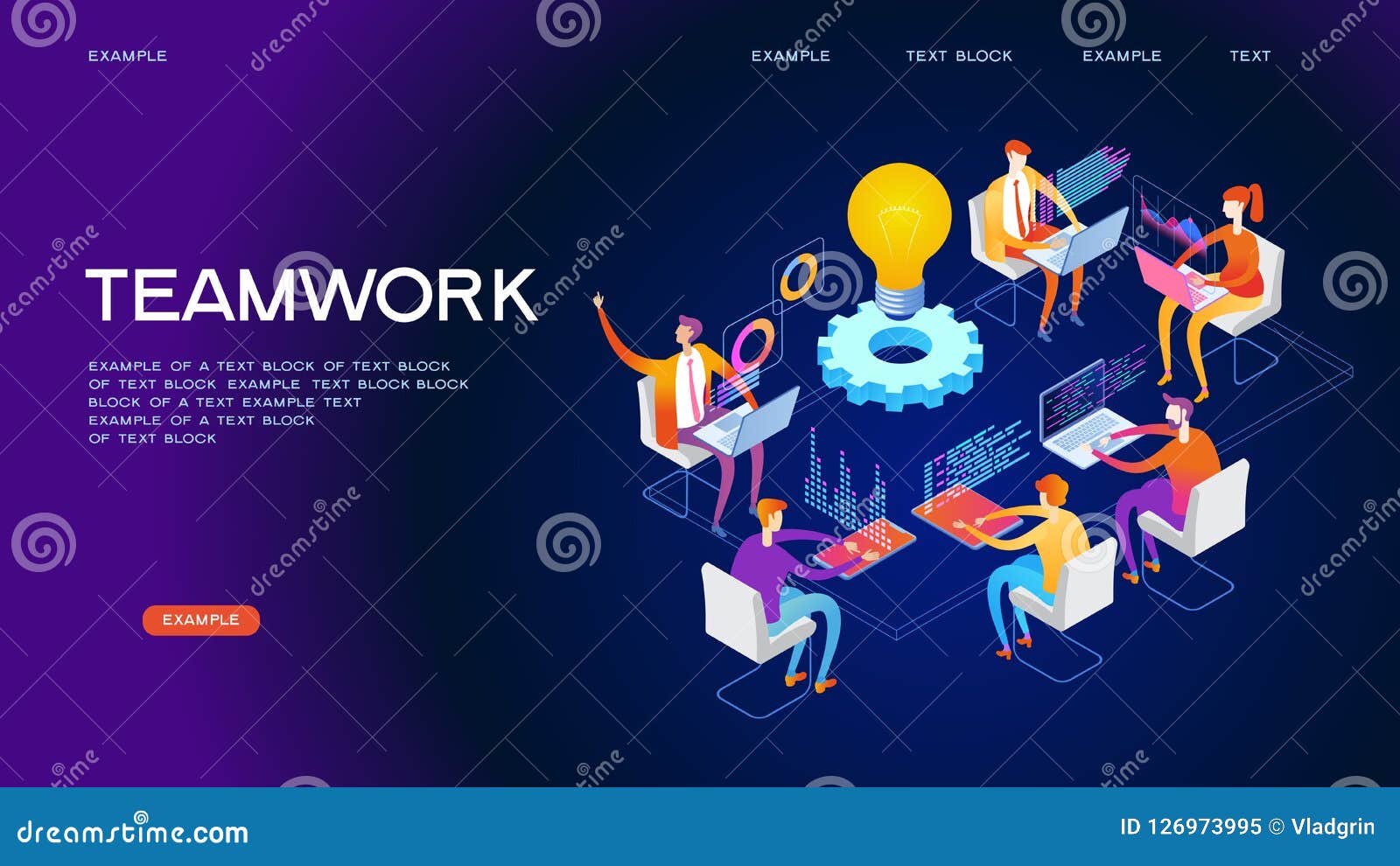 Teamwork Web Banner stock vector. Illustration of creative - 126973995