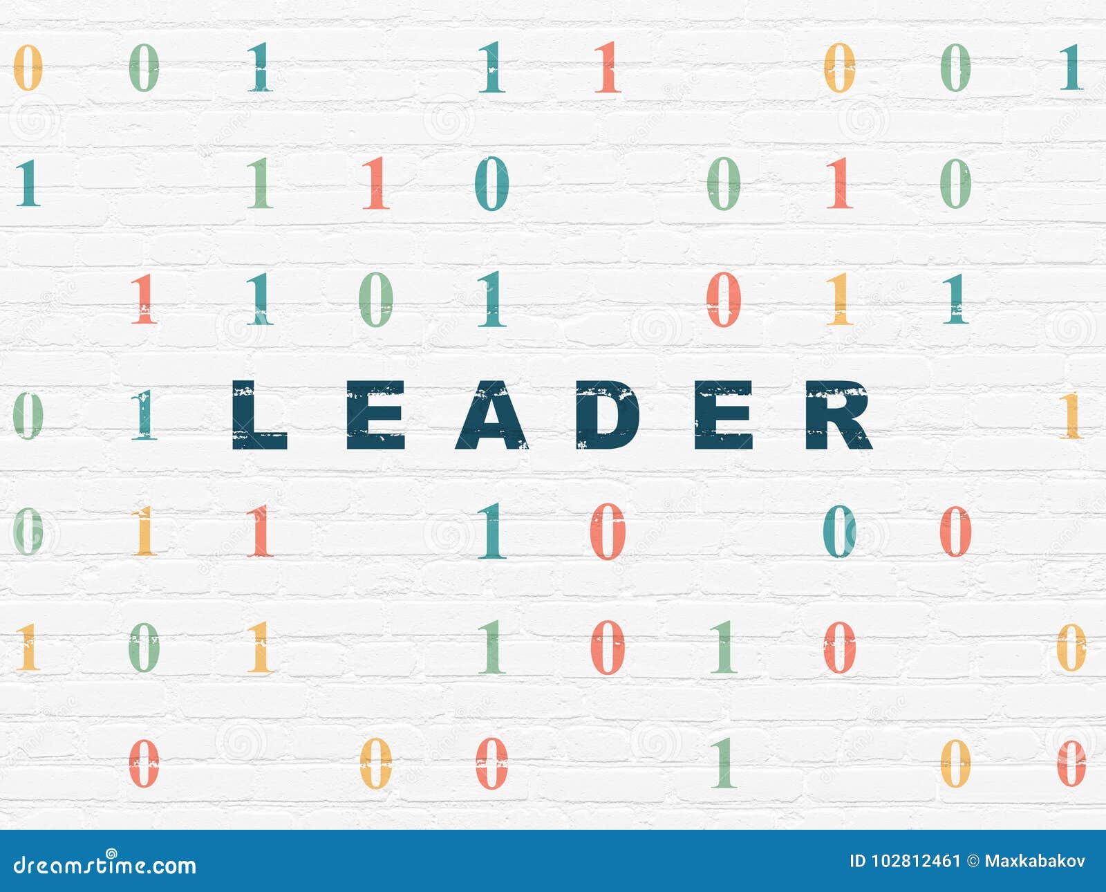Business Concept: Leader on Wall Background Stock Illustration ...