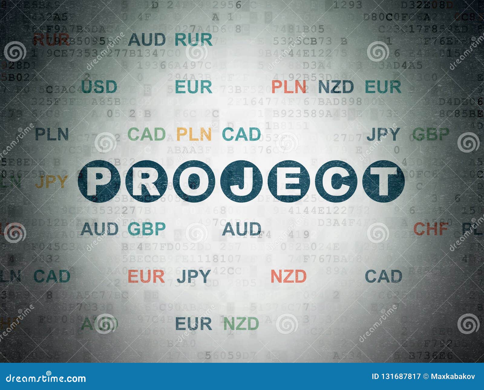 Business Concept: Project on Digital Data Paper Background Stock ...