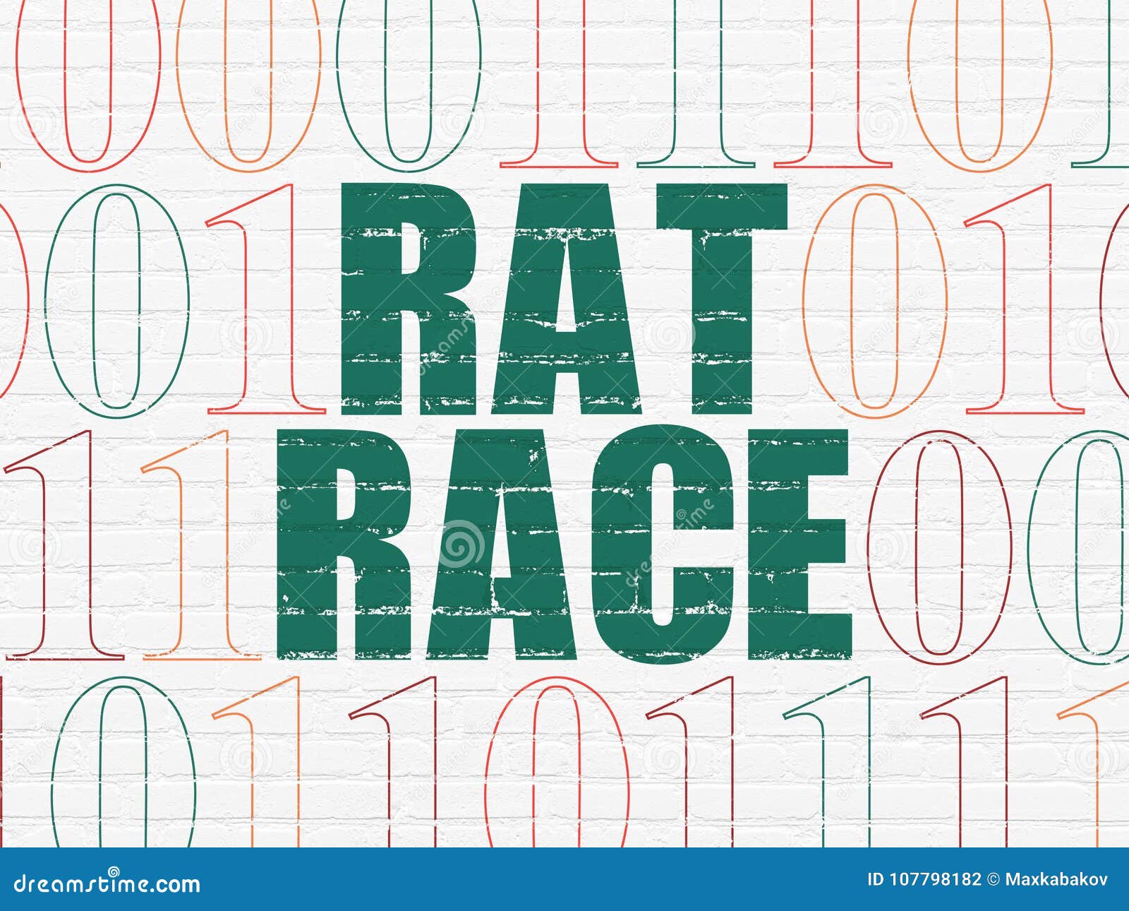 Business Concept: Rat Race on Wall Background Stock Illustration ...