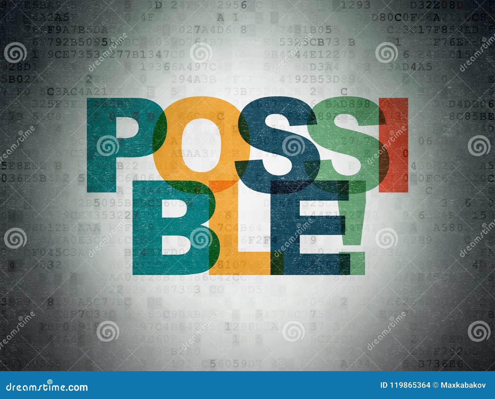 Business Concept: Possible! on Digital Data Paper Background Stock ...