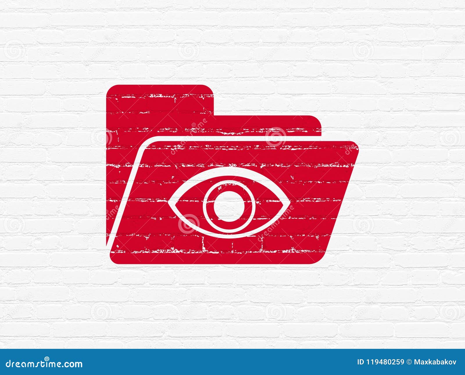 Business Concept: Folder with Eye on Wall Background Stock Illustration ...