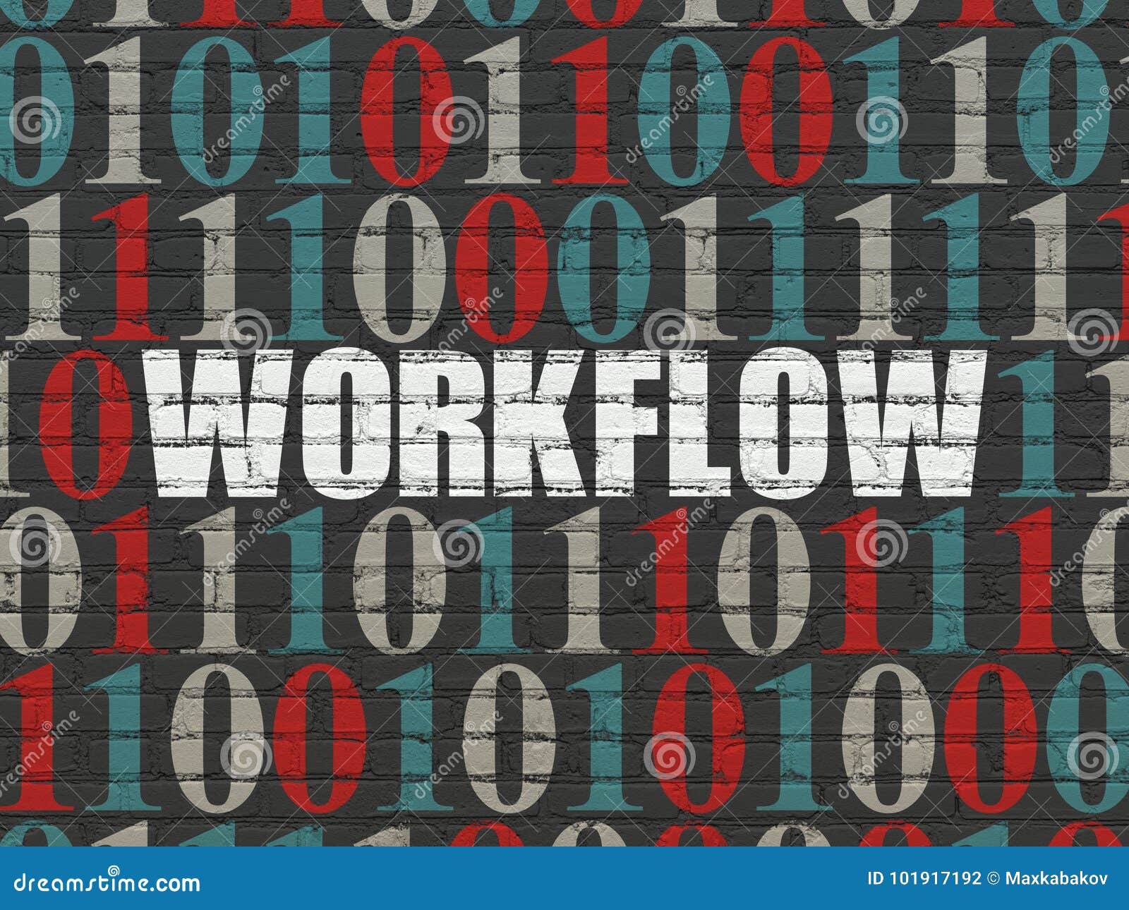 Business Concept: Workflow on Wall Background Stock Illustration ...