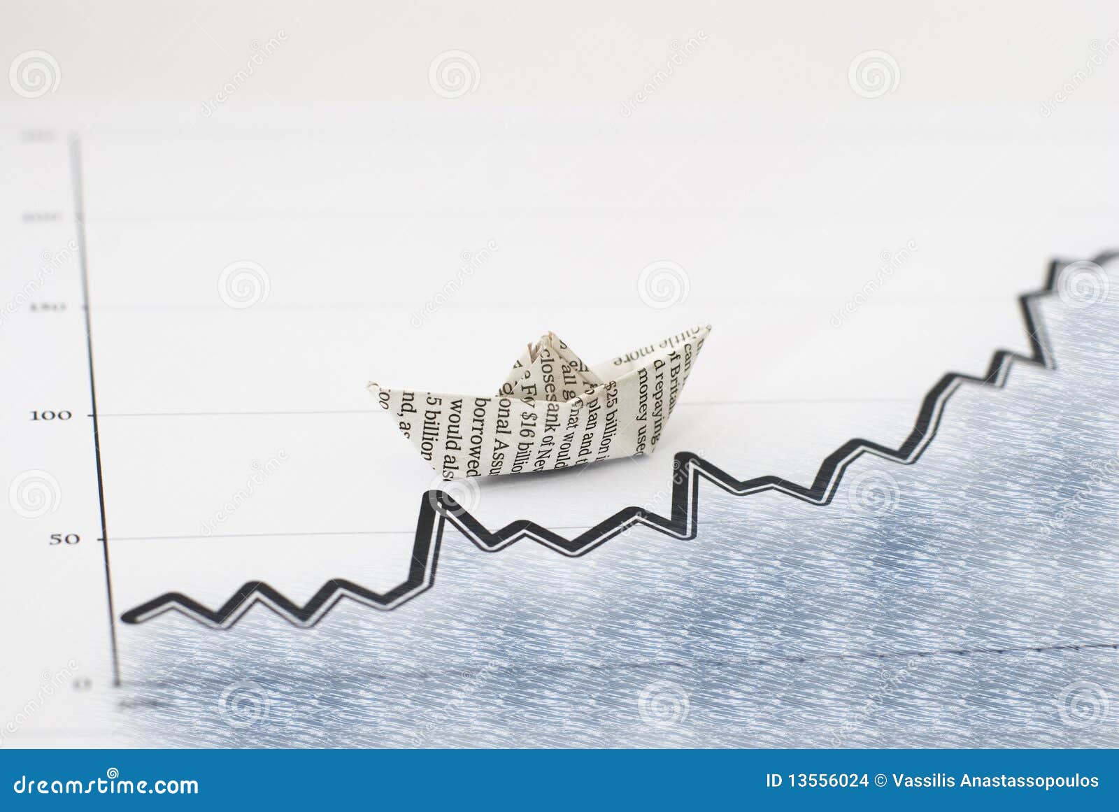 Business Concept-paper Boat on Chart Stock Photo - Image of paper ...