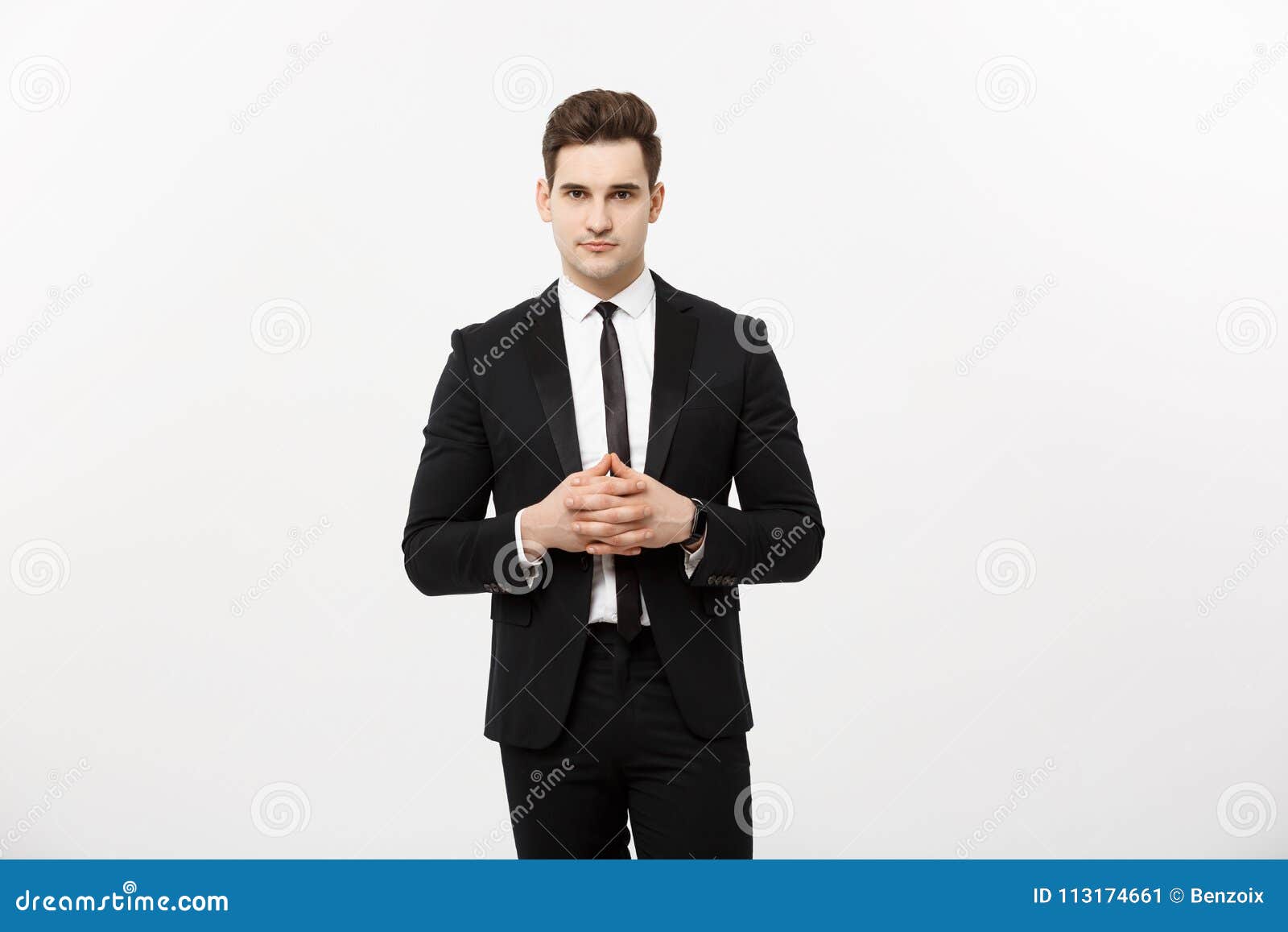 Business Concept - Portrait Handsome Business Man in Suit Holding Hands ... Business Concept - Portrait Handsome Business Man in Suit Holding Hands ...