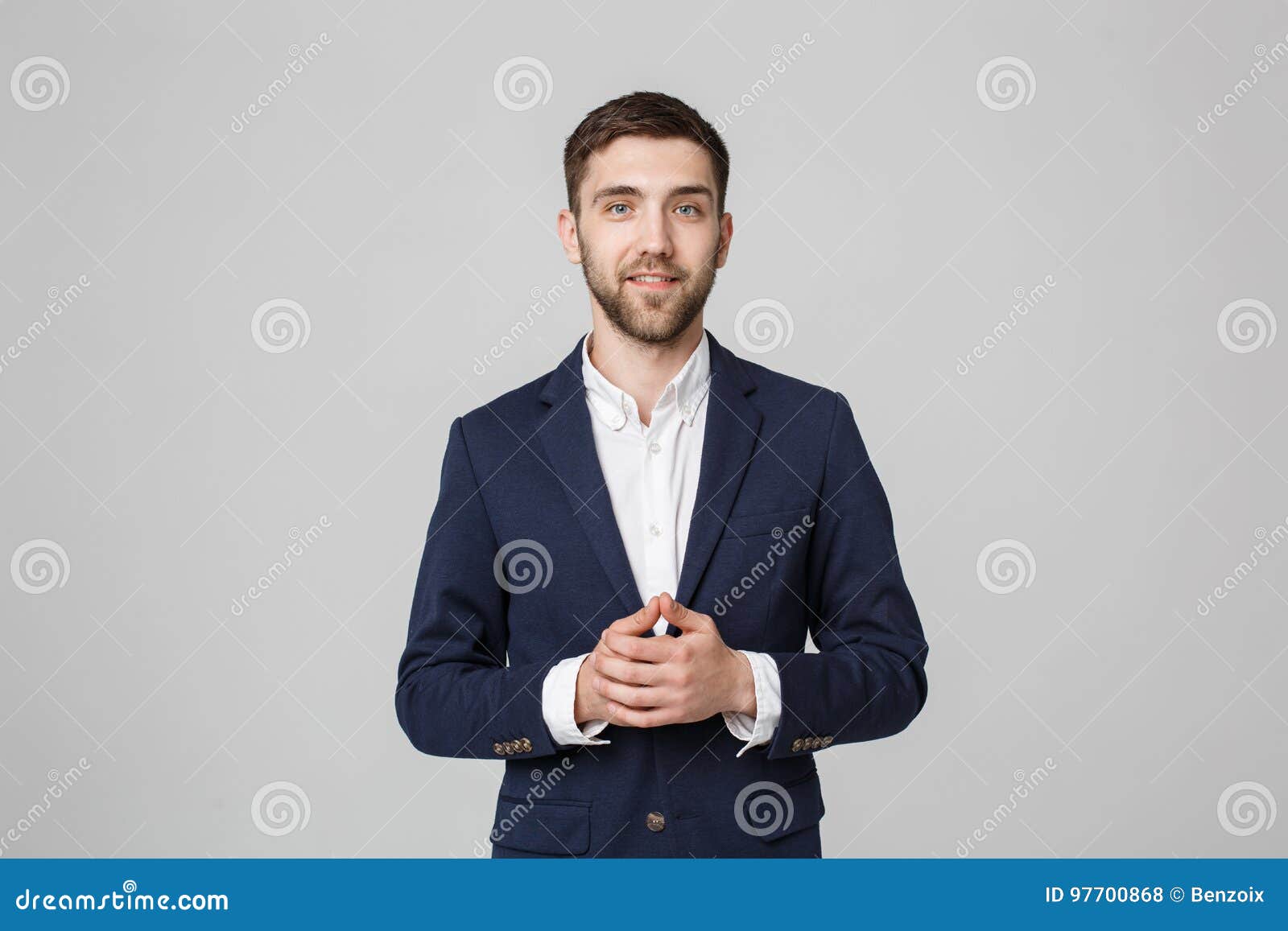 Business Concept - Portrait Handsome Business Man Holding Hands with ... Business Concept - Portrait Handsome Business Man Holding Hands with ...